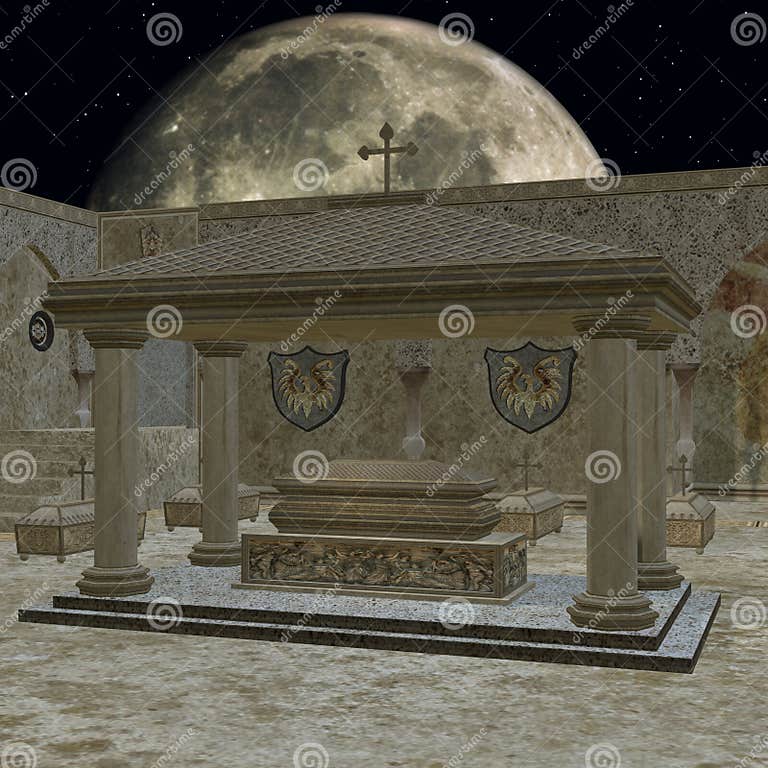 Mystical fantasy grave stock illustration. Illustration of creepy ...