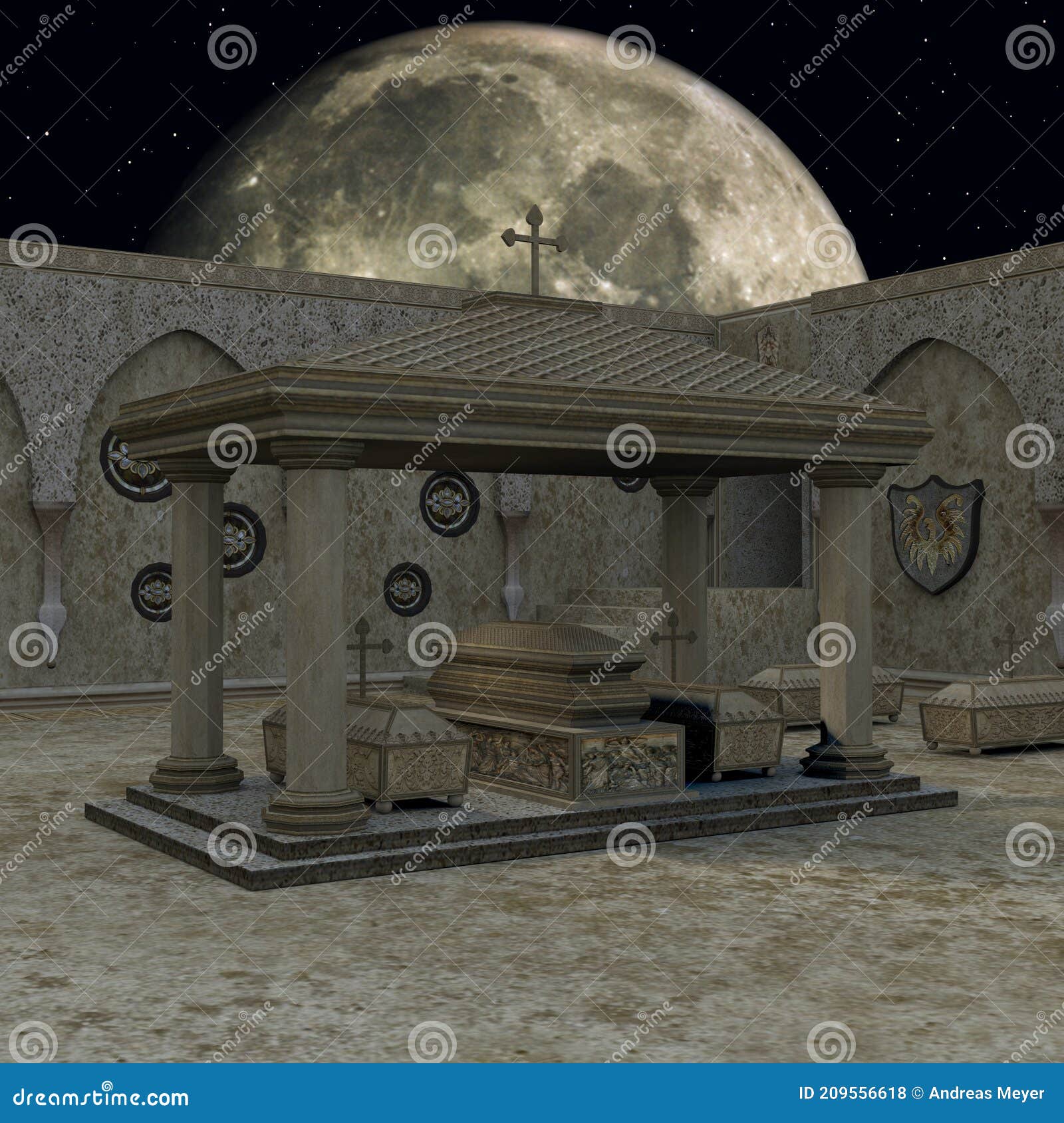 Mystical fantasy grave stock illustration. Illustration of mysterious ...