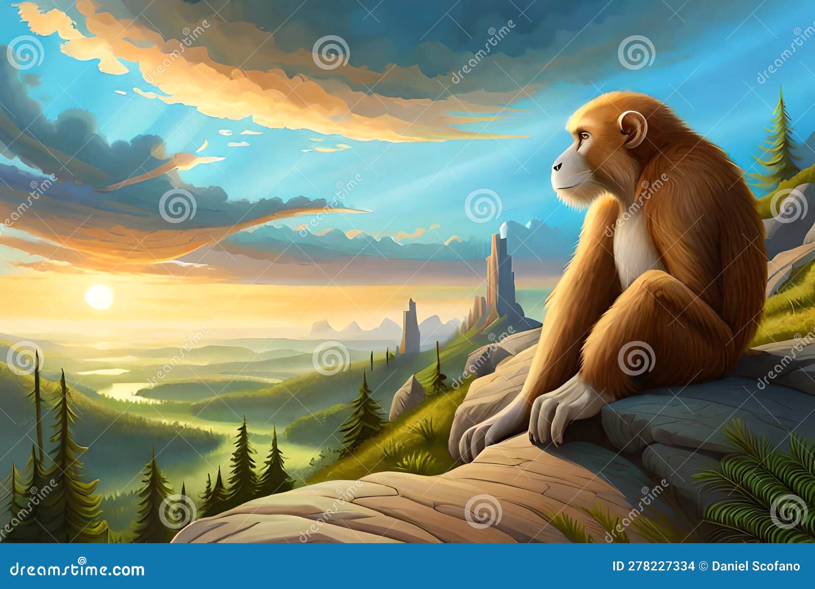 A Mystical Fantasy Monkey. stock illustration. Illustration of fantasy ...