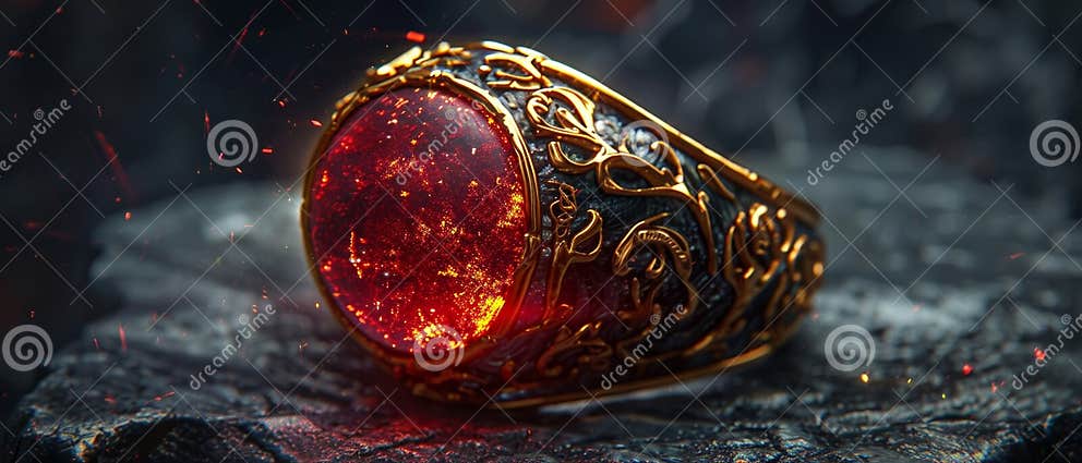 A Mystical Fire Element Ring with Gemstone that Grants the Wearer ...