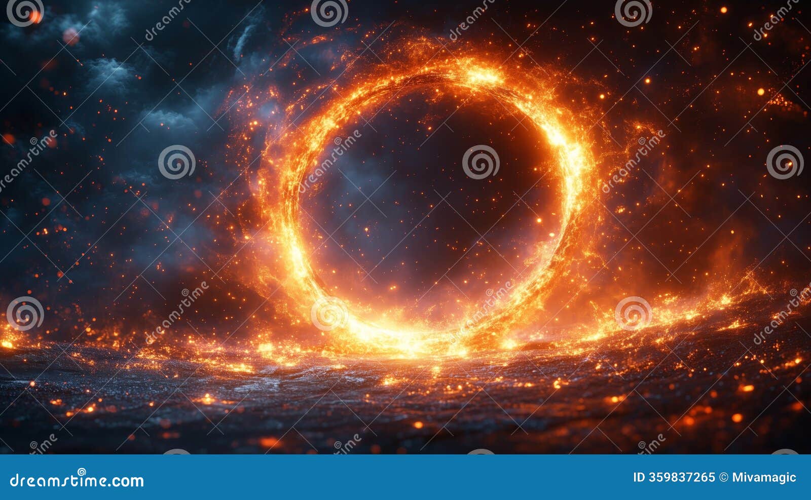 Mystical Fire Orb Glowing in a Cosmic Universe Scene Stock Image ...