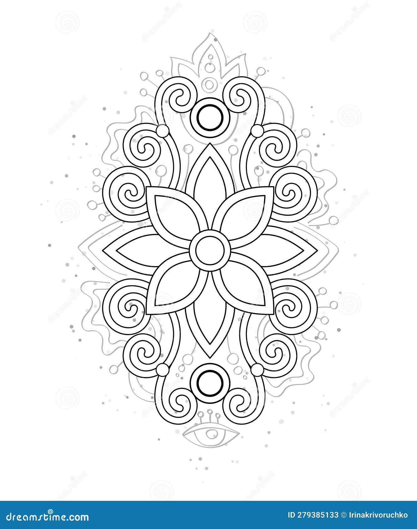 Mystical Flower Of Life And Moon Phases, Sacred Geometry. Dream Catcher ...