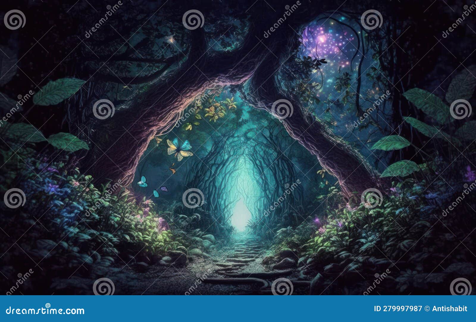 Concept Of Psychedelics, Ayahuasca Hallucination Colorful Neon Glow ...