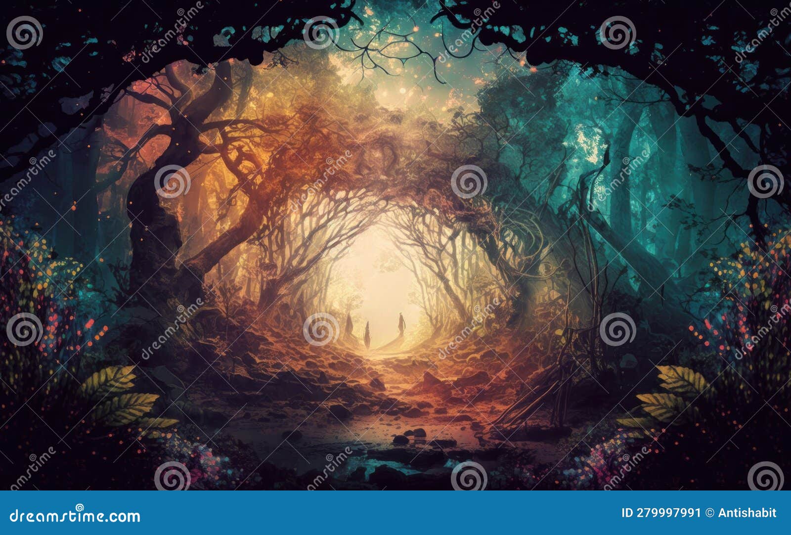 Concept Of Psychedelics, Ayahuasca Hallucination Colorful Neon Glow ...