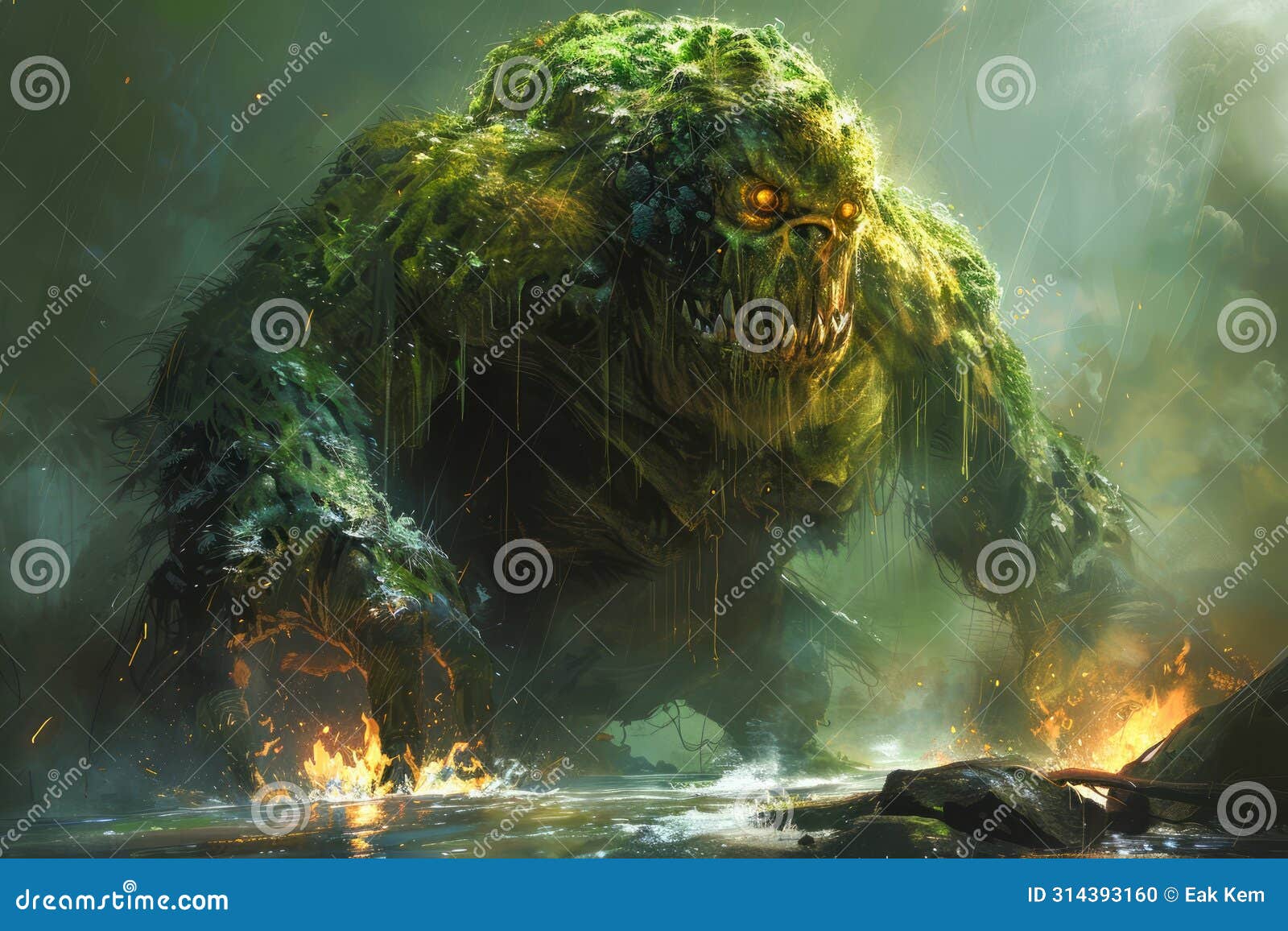 Enchanted Creature In Mythical Landscape With Companion Royalty-Free ...