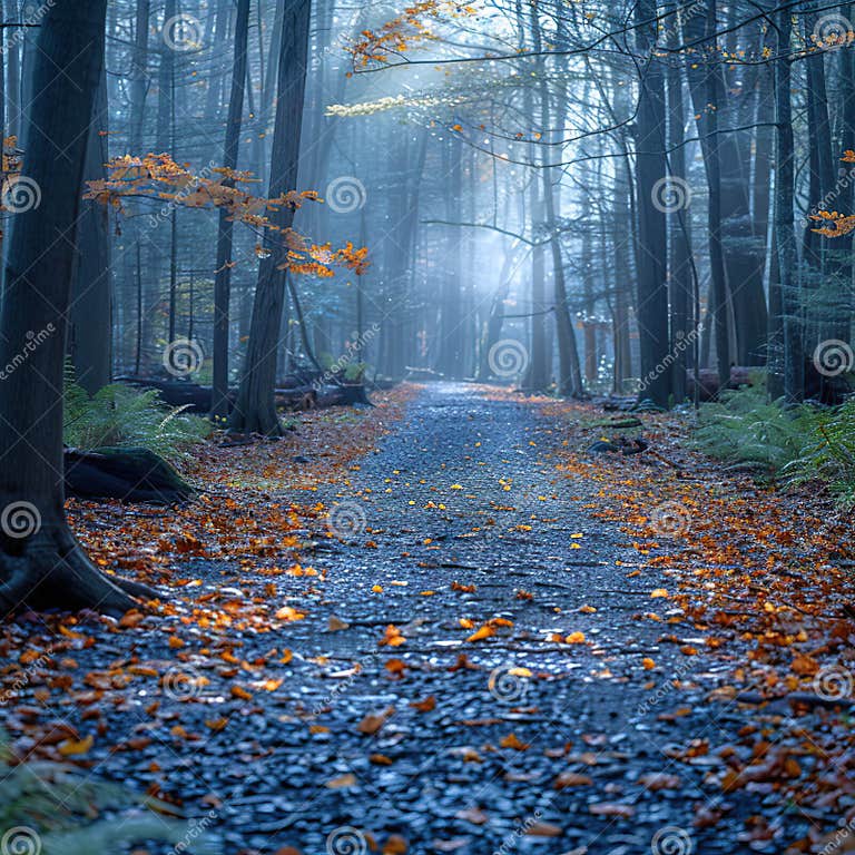 Mystical Forest Path stock image. Image of forest, shadow - 329347275