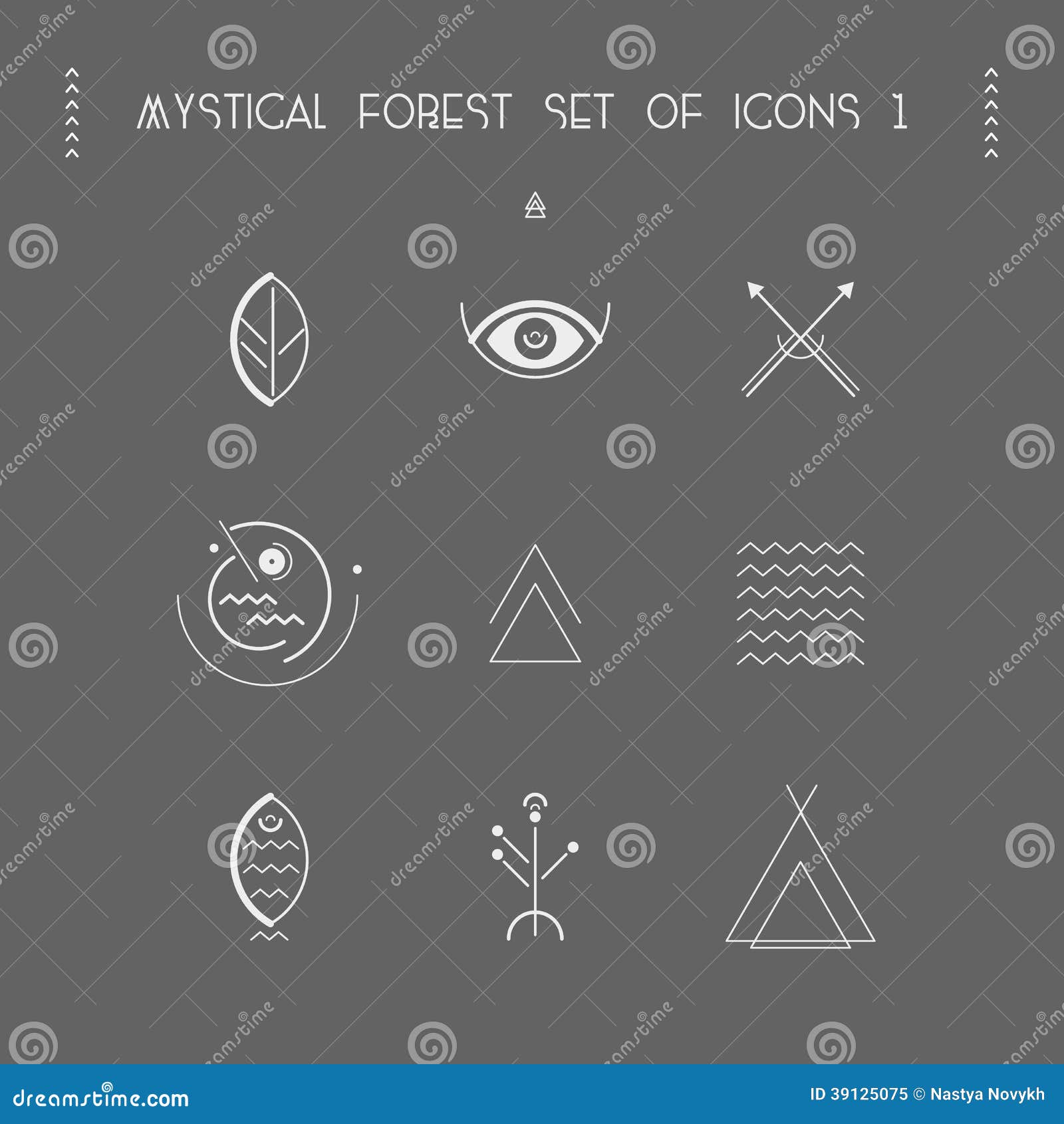 Mystical Forest Set of Icons 1 Stock Vector - Illustration of hipster ...