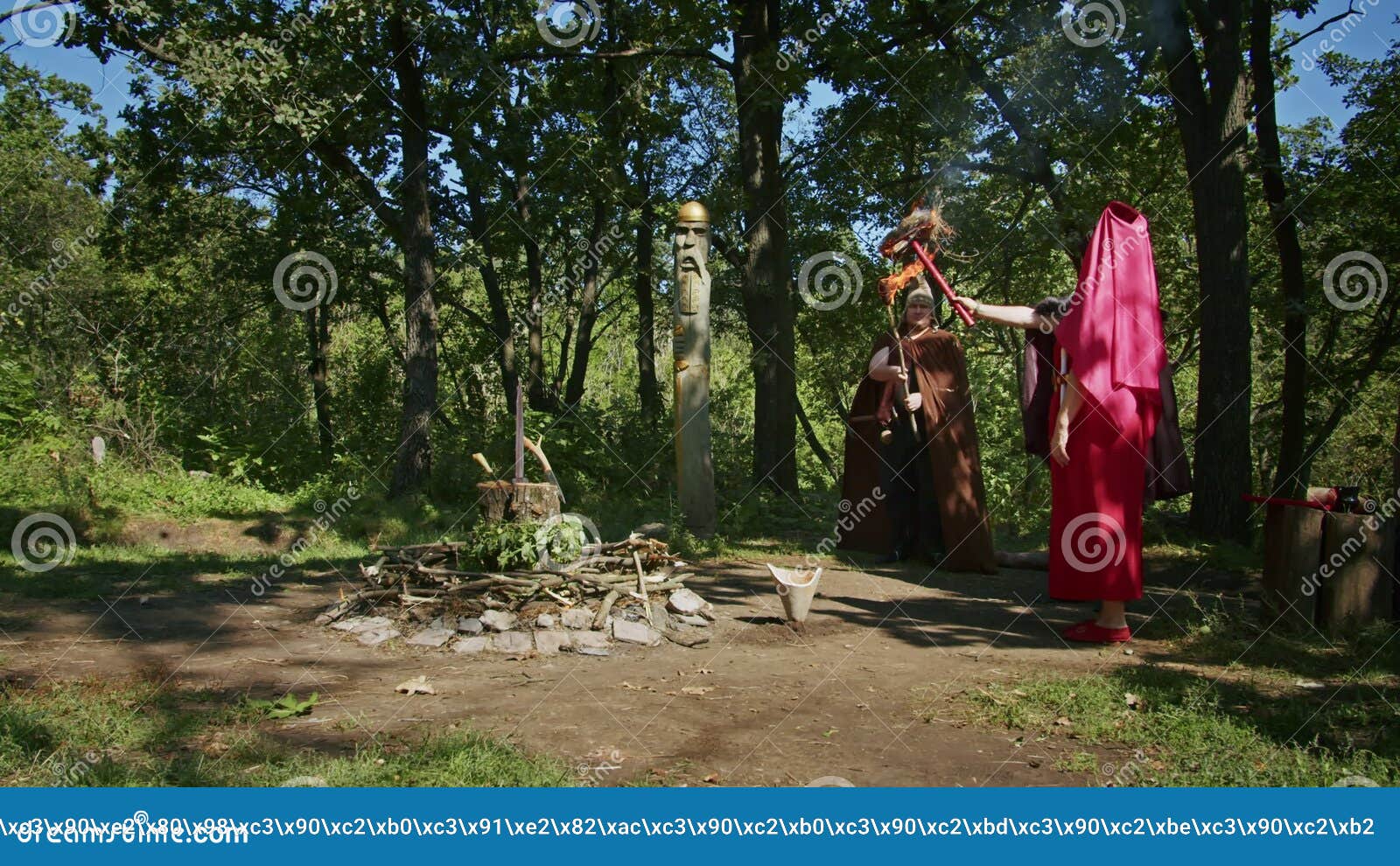 Mystical Fraternal Rite on the Blood of Two Warriors. the Priestess and ...