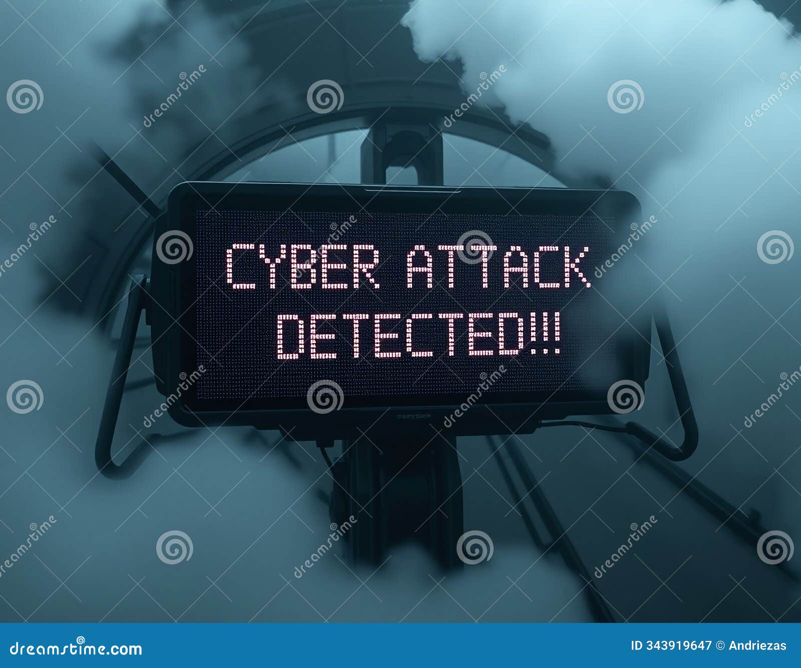 Cyber attack displayed stock illustration. Illustration of message ...