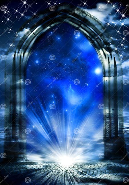 Mystical gate of dreams stock illustration. Illustration of mystical ...