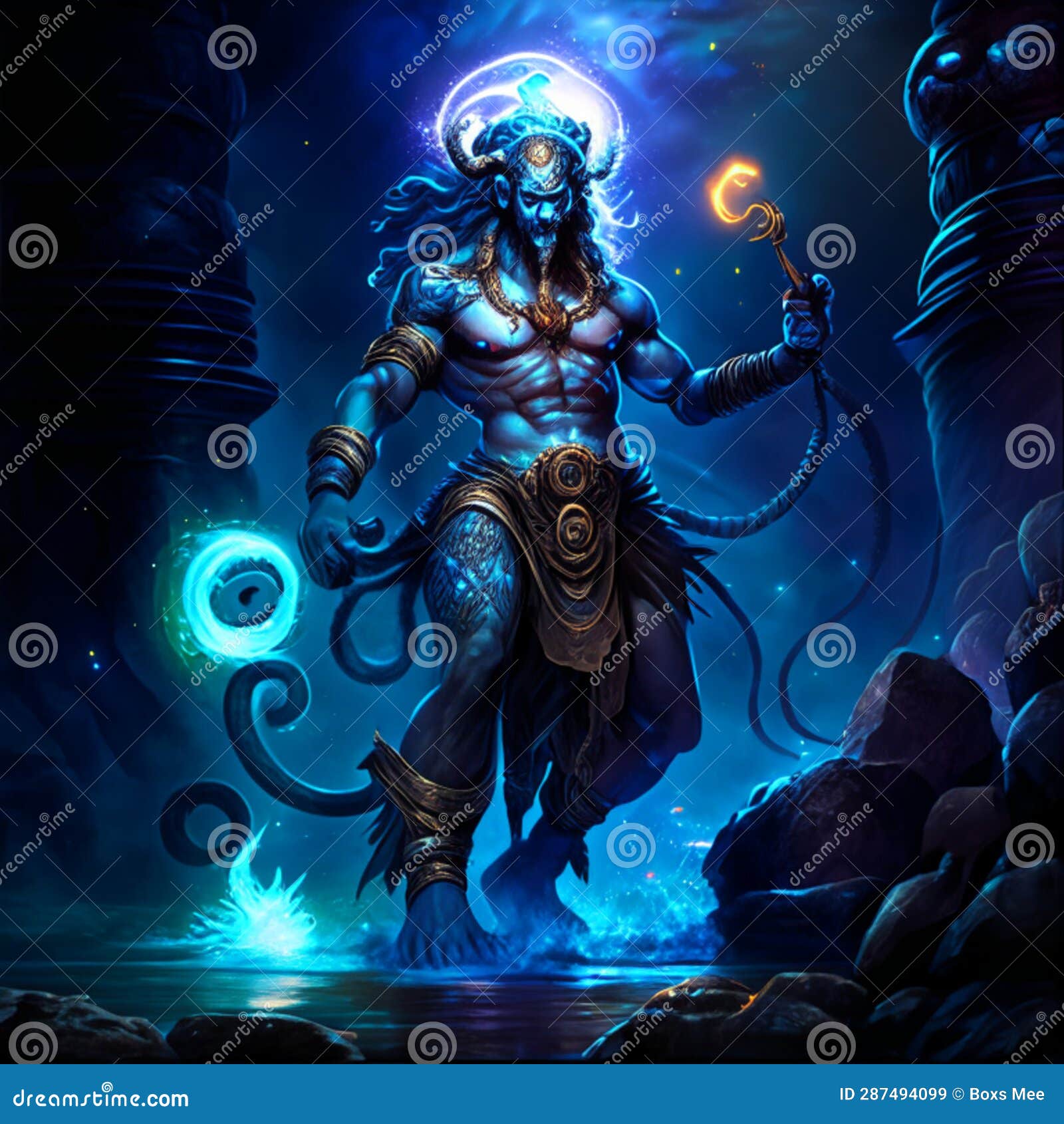 Mystical Gothic God on the Dark Background. 3d Rendering Generative AI ...