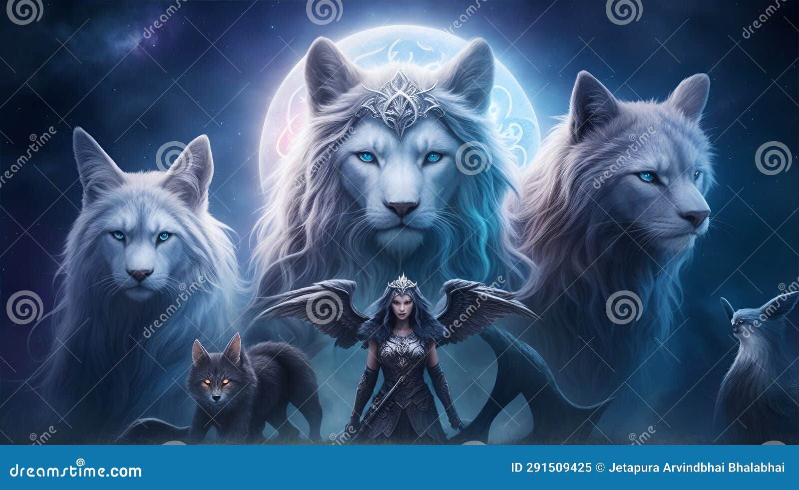 Mystical Guardians, AI Generative Illustration Stock Illustration ...