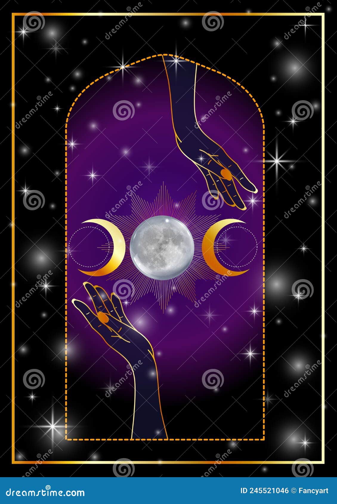 Mystical Hands Holding the Full Moon Performing a Magic Ritual Stock ...