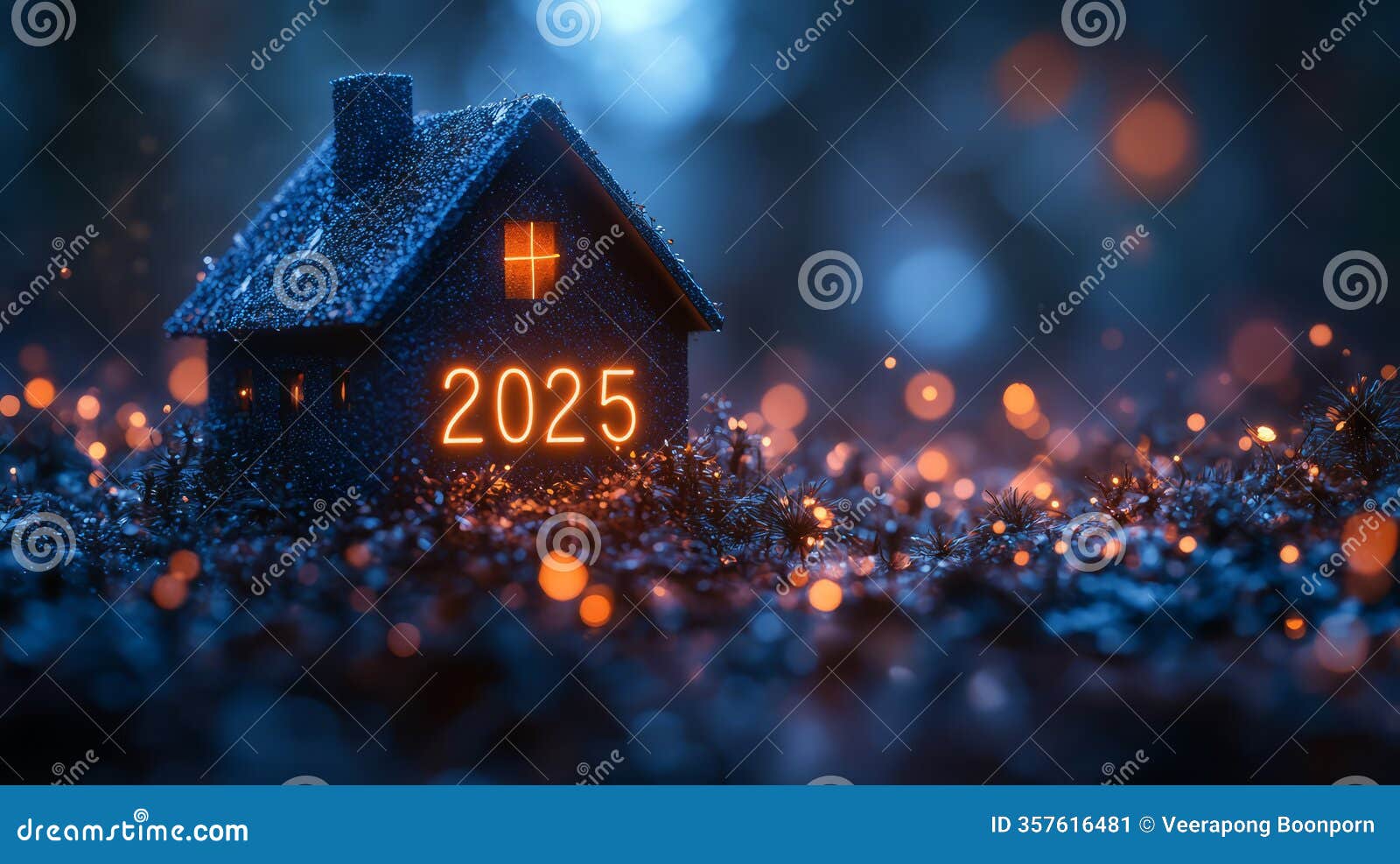 Mystical House Inside Glass Sphere, Ethereal Concept Of Dreamy Home In ...