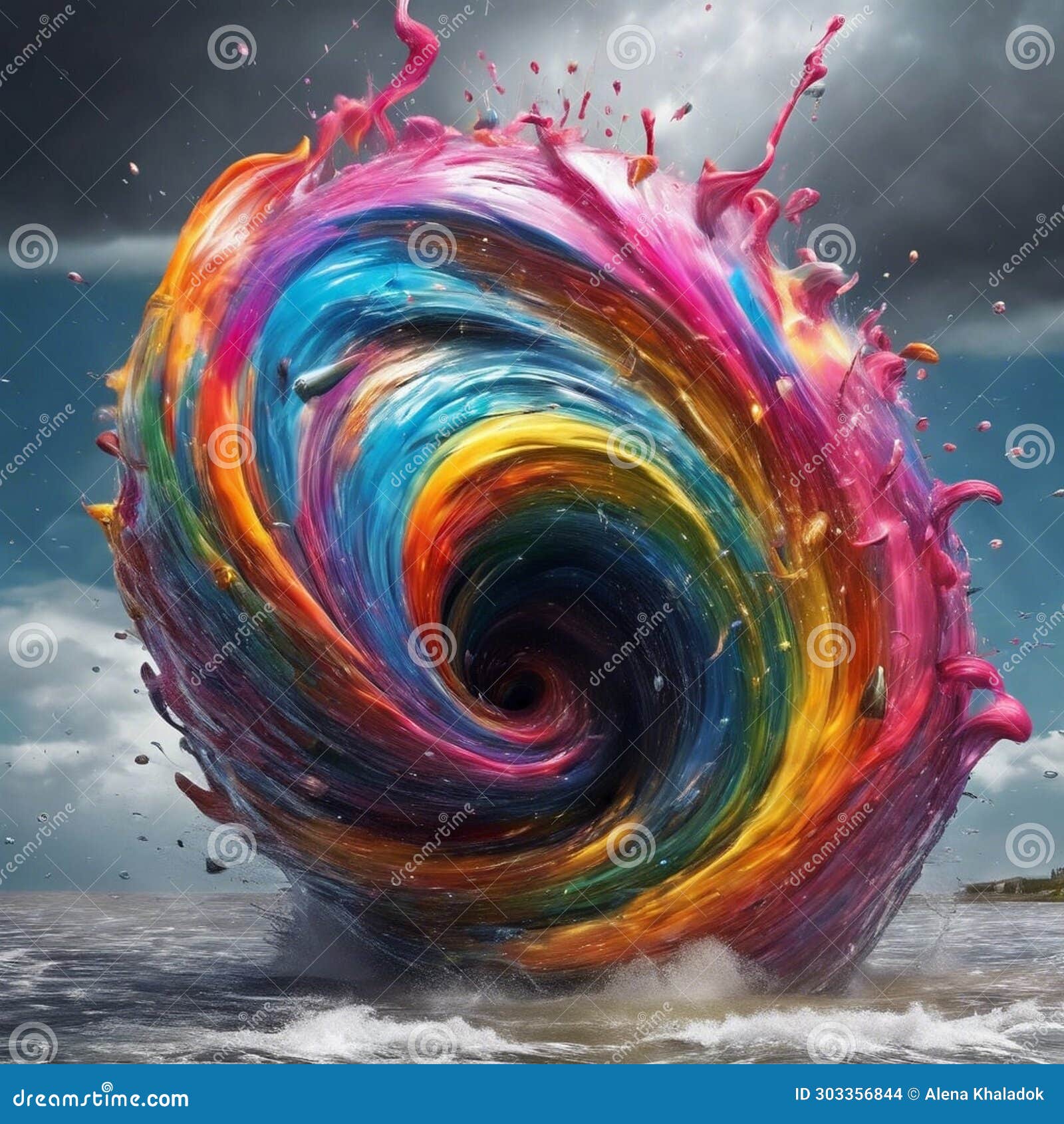 Mystical Ink Tornado, Abstract Splash Background Stock Illustration ...