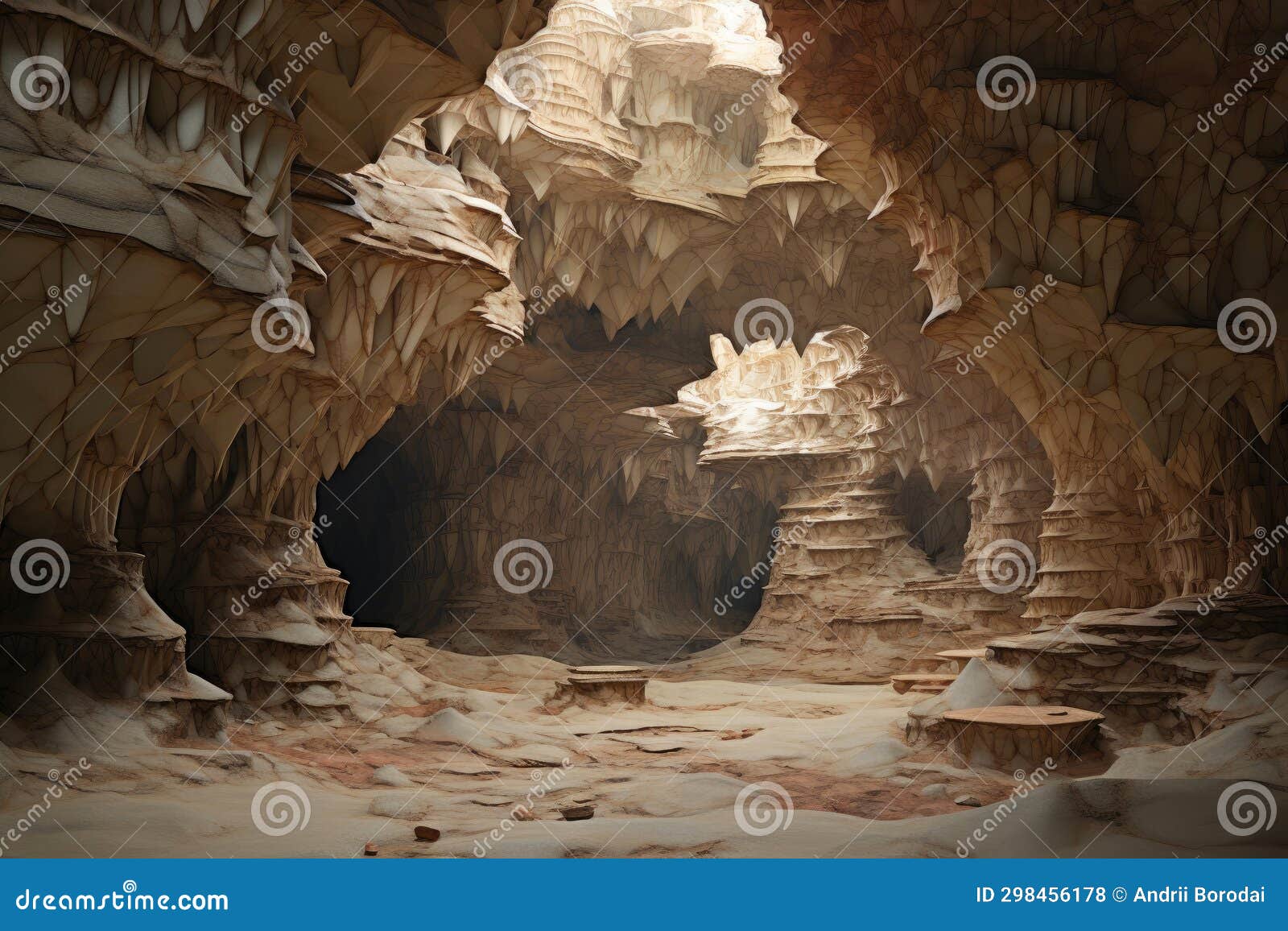 Mystical Labyrinth of Cave Rocks. Stock Illustration - Illustration of ...