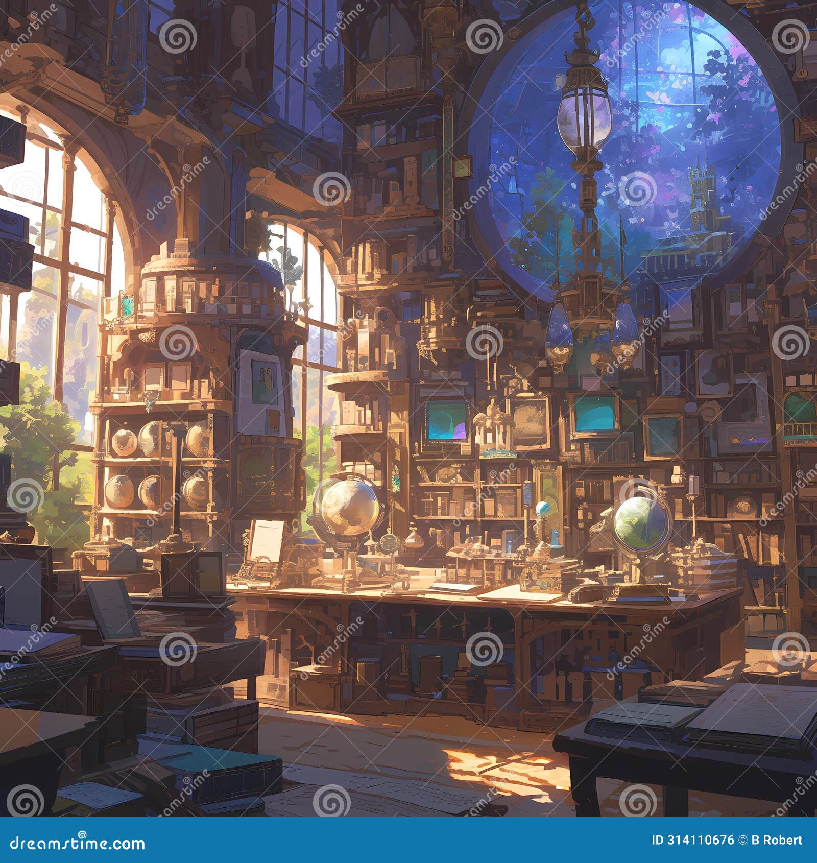 Mystical Library - a Haven for Book Lovers and Scholars. Stock ...
