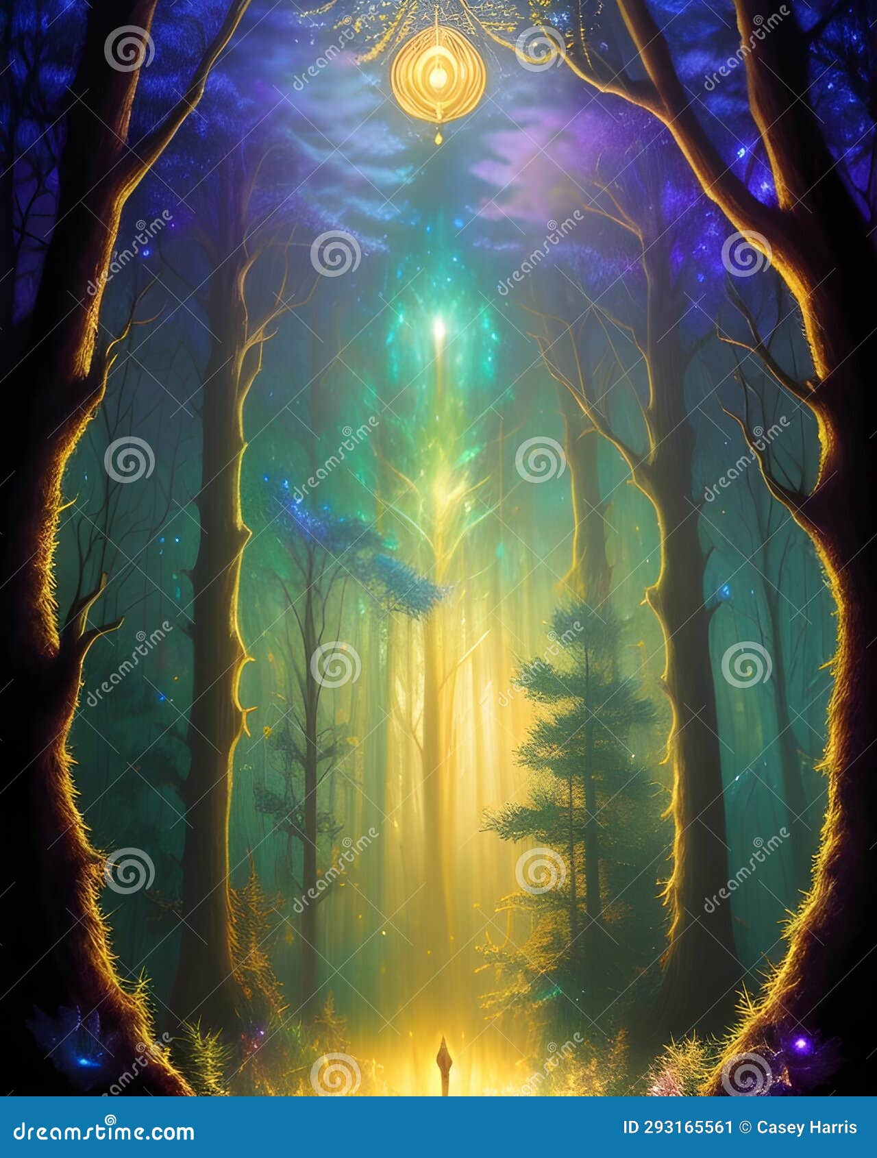 Mystical forest stock illustration. Illustration of nature - 293165561