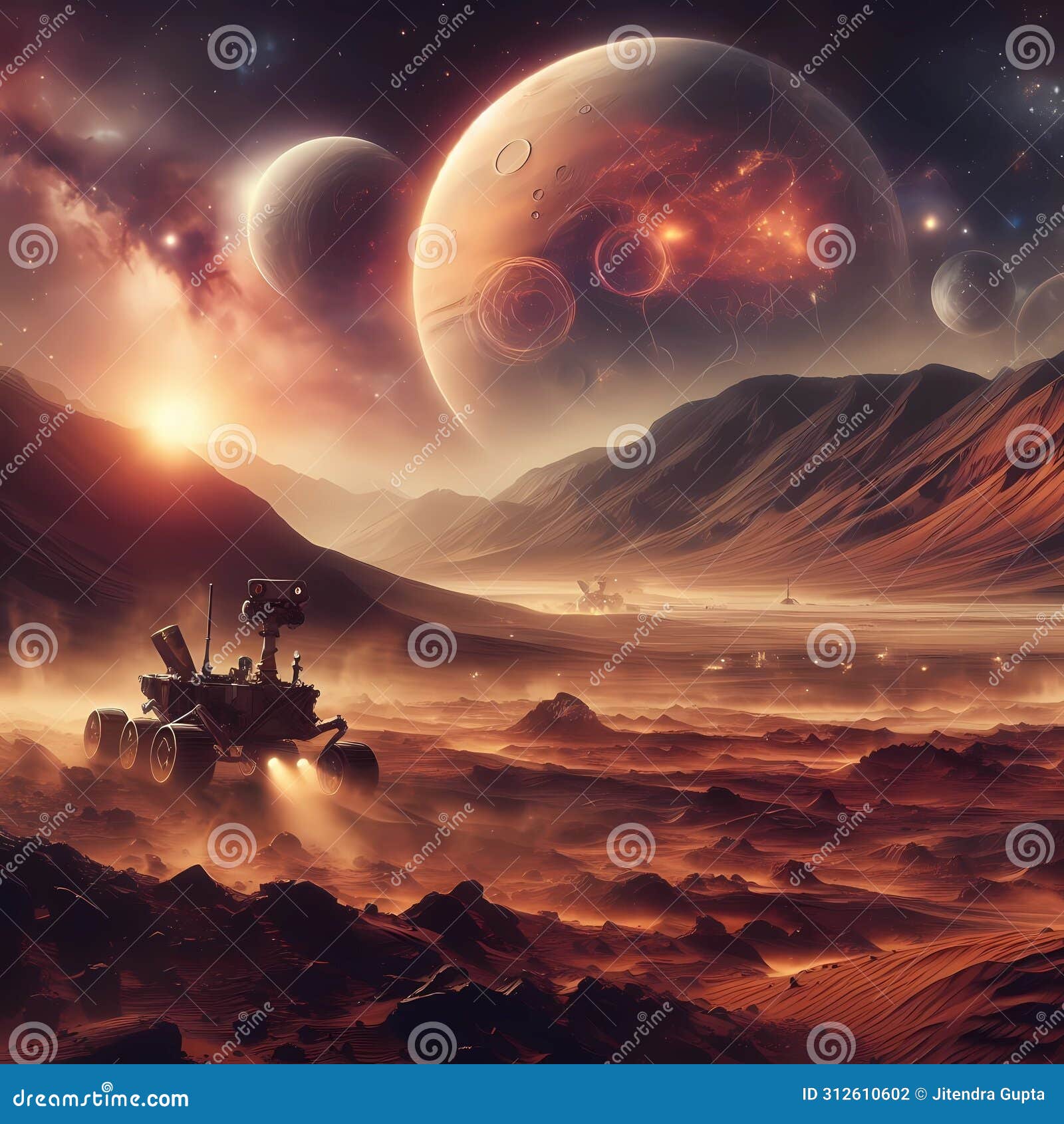 Mystical Mars and Solar System Stock Photo - Image of martianlandscape ...
