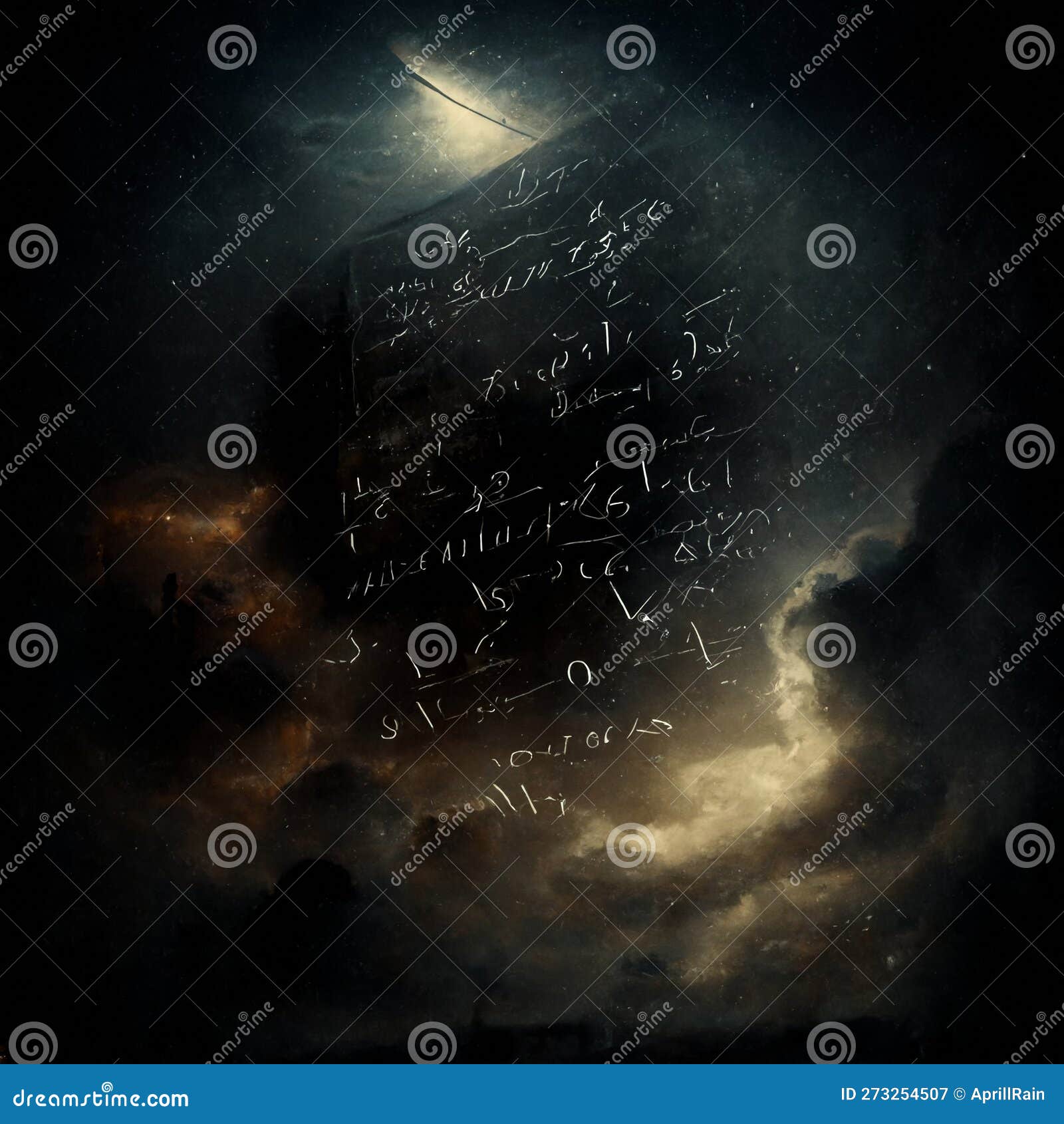 Mystical Monolith with Hieroglyphs in the Sky Stock Illustration ...