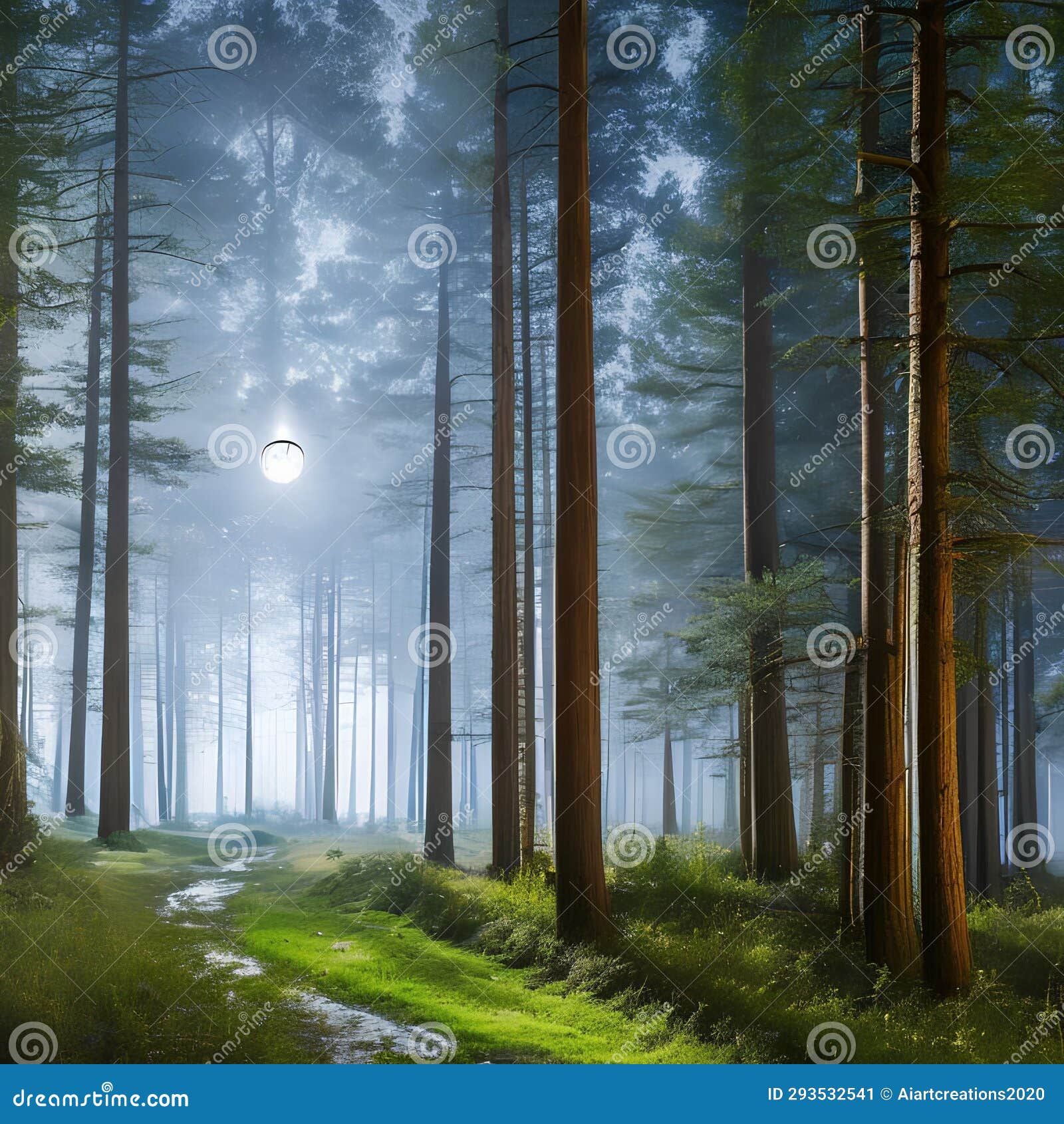 A Mystical, Moonlit Forest with Fireflies and a Hidden Path5 ...