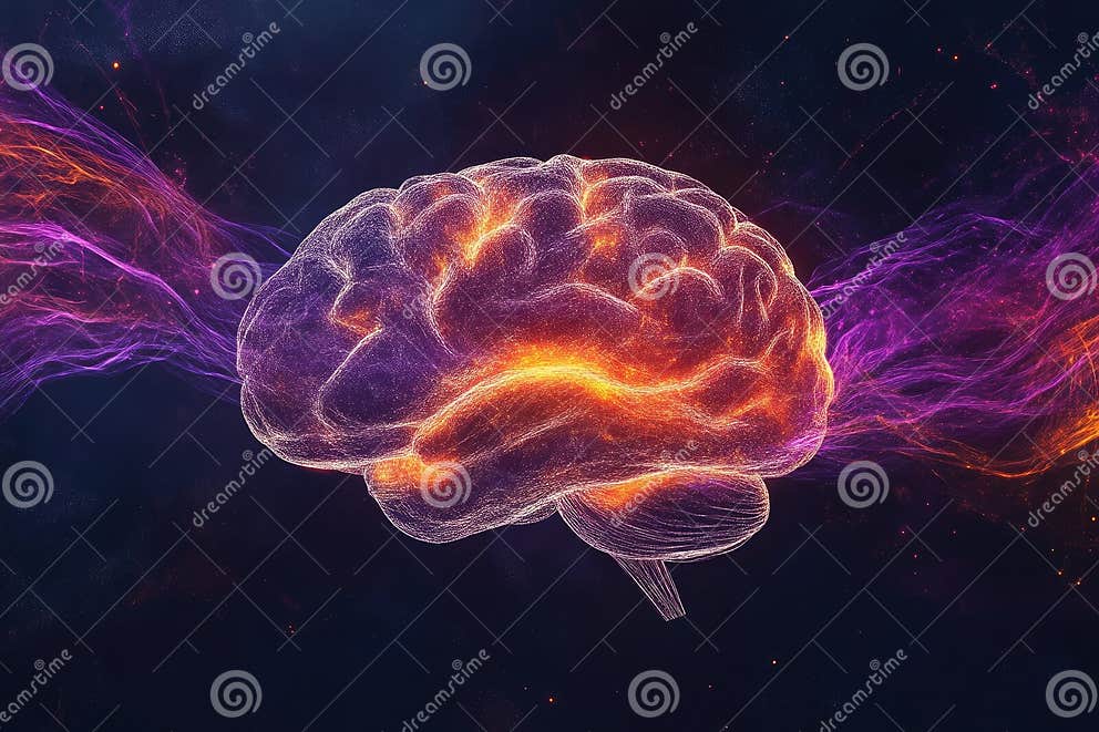 Mystical Neural Brain in Deep Space. Stock Illustration - Illustration ...