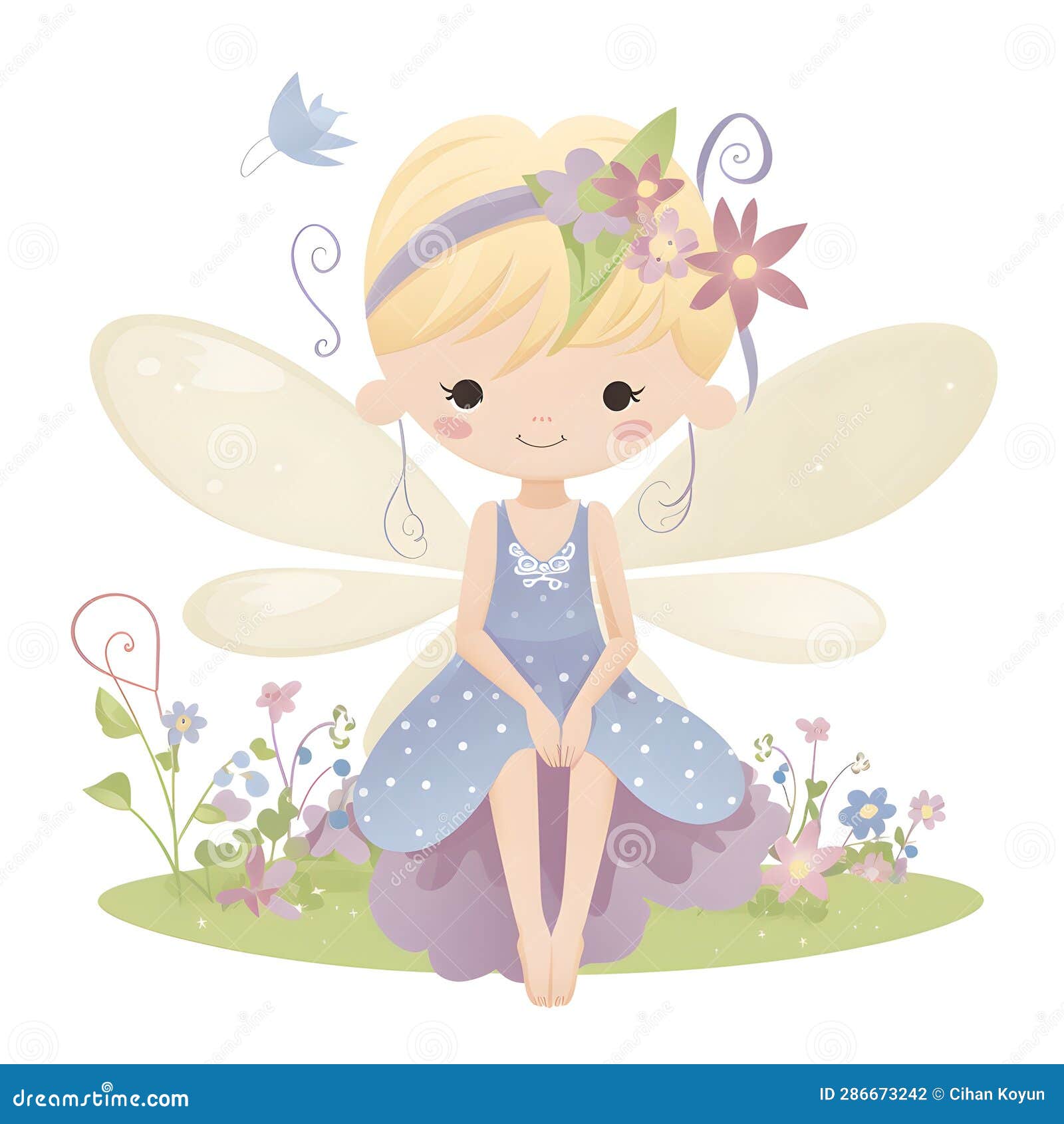 Mystical Pixie Sprite Design Stock Illustration - Illustration of wand ...