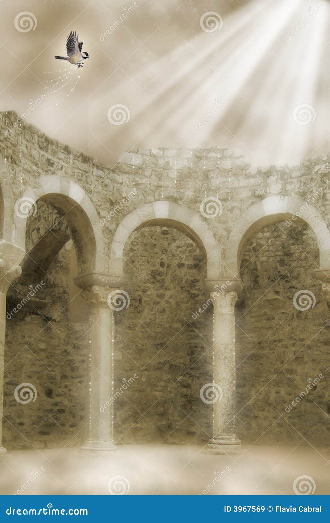 Mystical place stock image. Image of bird, fantasy, architecture - 3967569