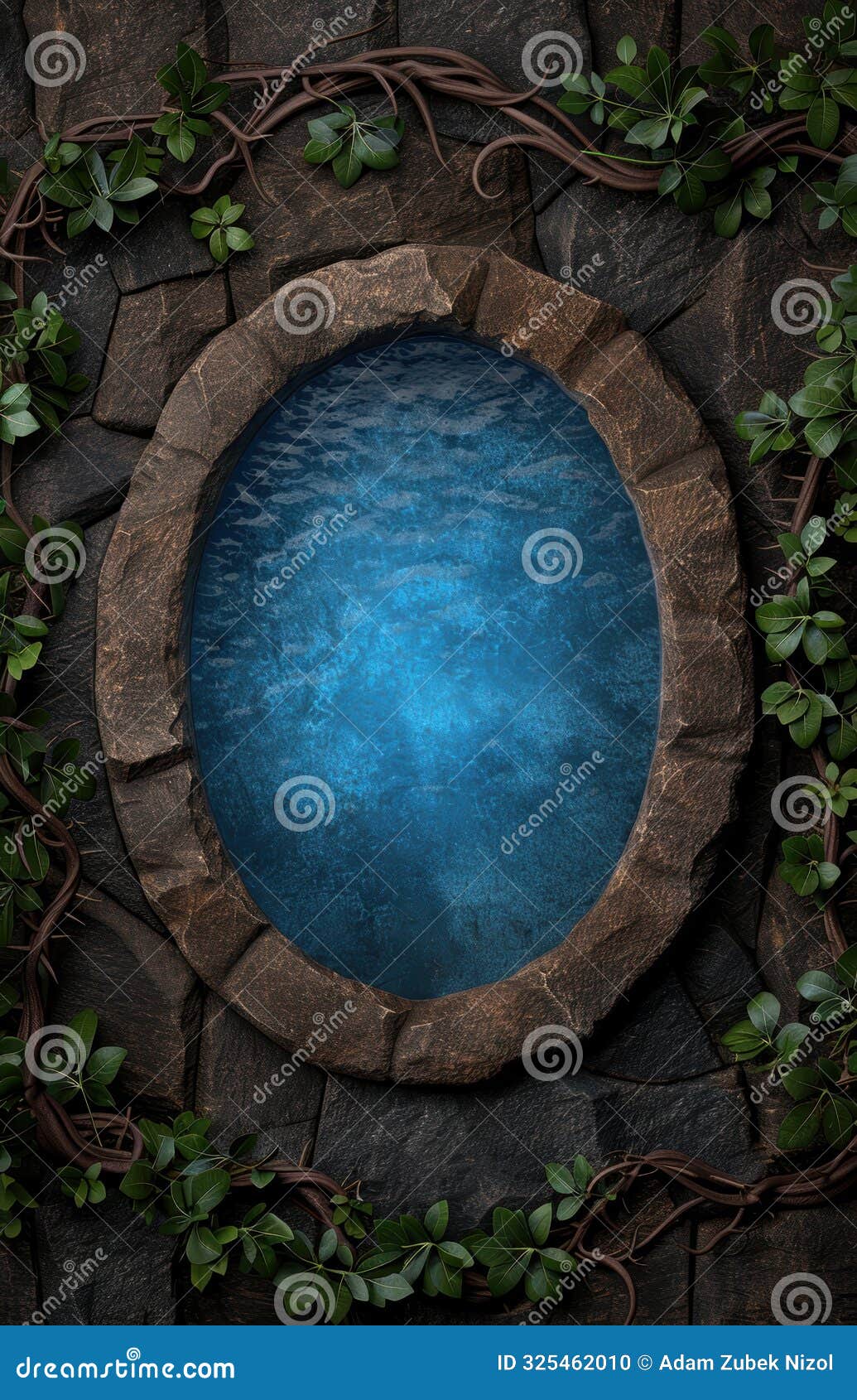 Mystical Pool in Enchanted Forest Stock Illustration - Illustration of ...