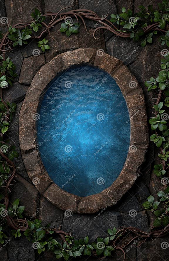 Mystical Pool in Enchanted Forest Stock Illustration - Illustration of ...