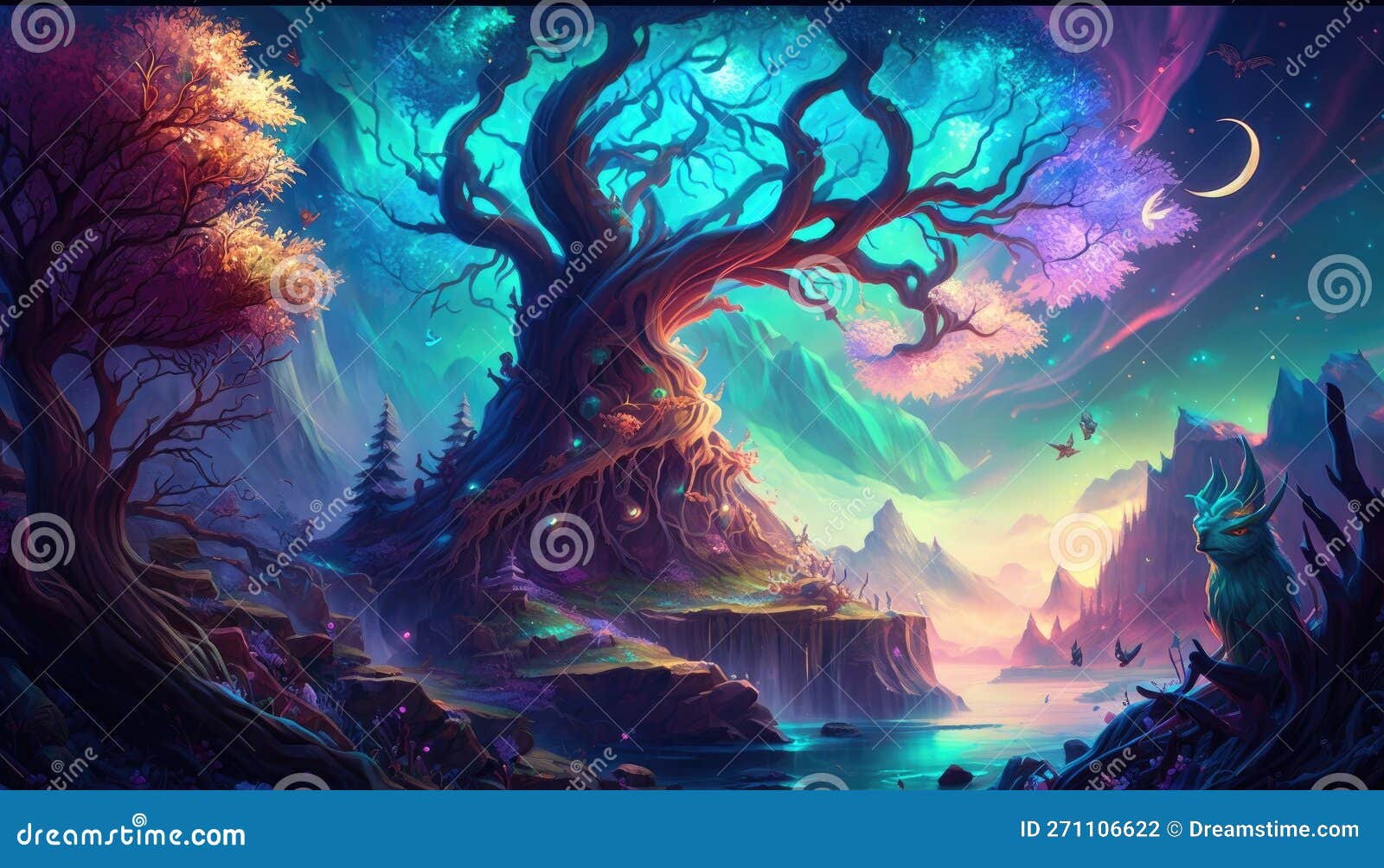 The Mystical Realms of Enchantment. Generative AI Stock Illustration ...