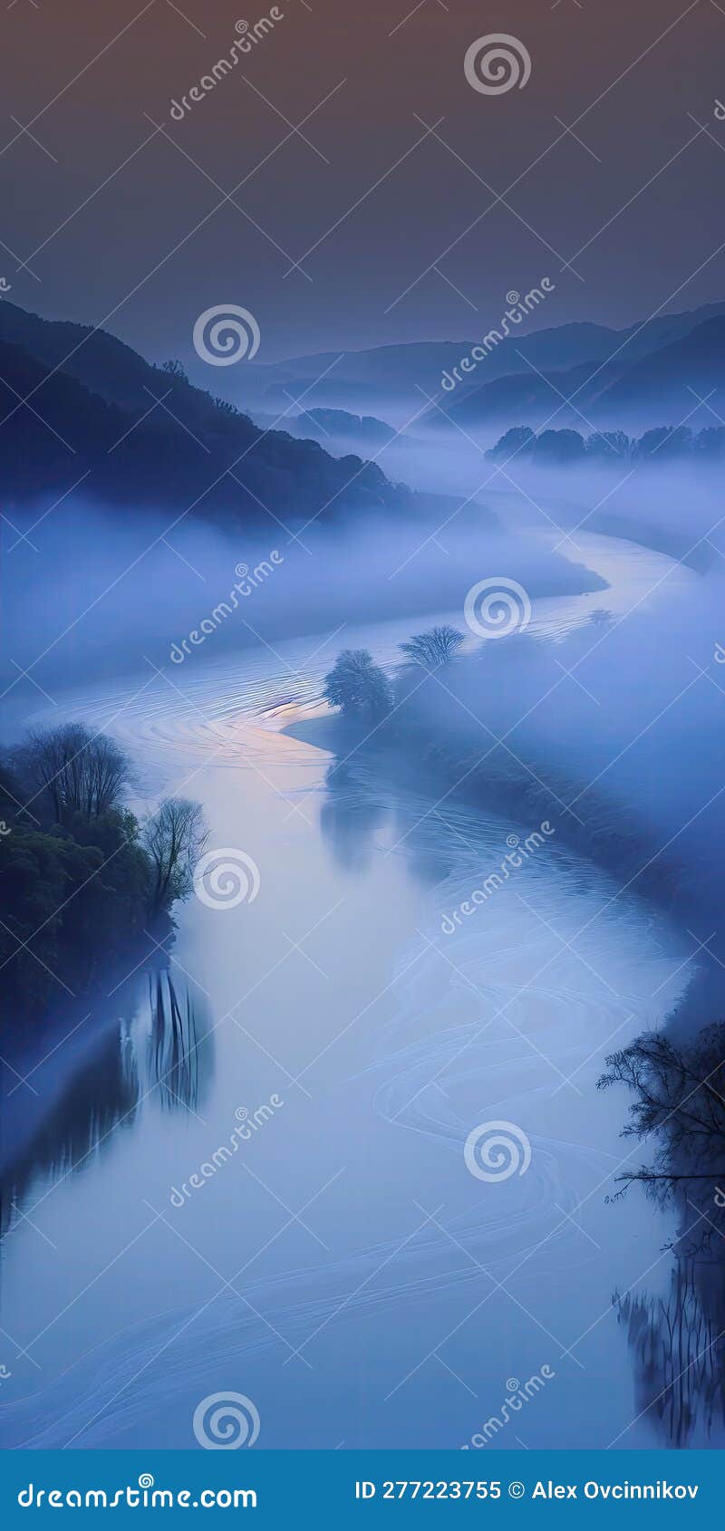 Mystical River Landscape with Enchanting Mood for Posters and Web ...