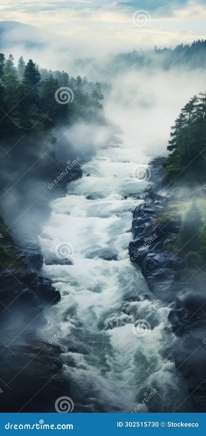 Mystical River Rapids a Captivating High-definition Shot Stock ...