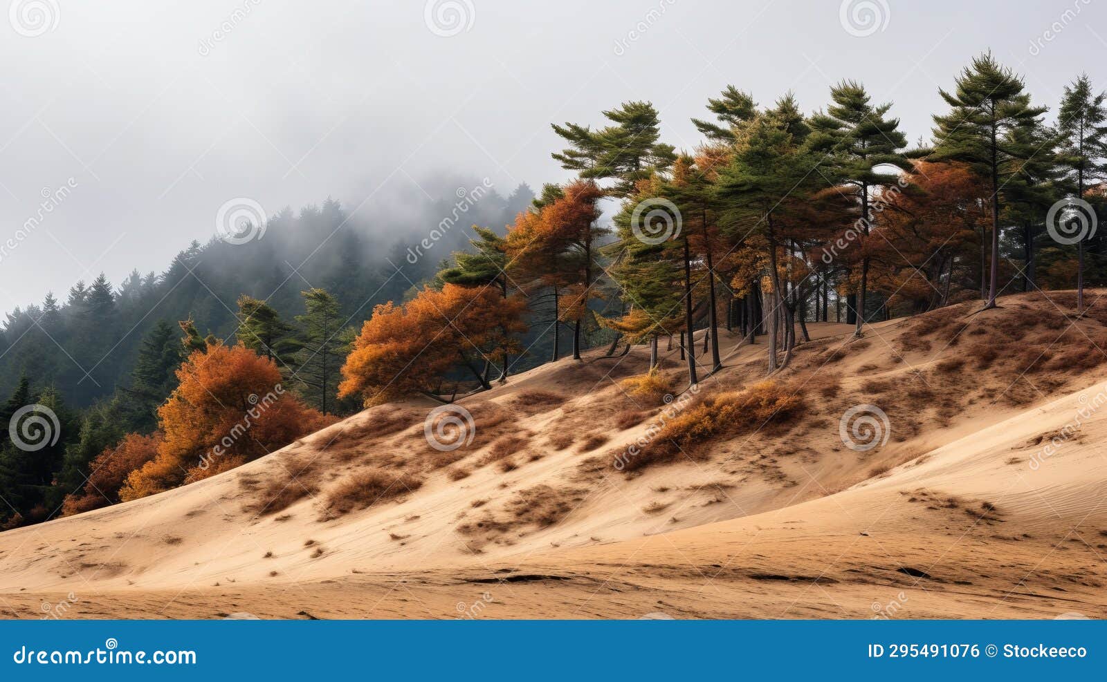 Mystical Sand Dunes with Enchanting Tree Tops Stock Photo - Image of ...