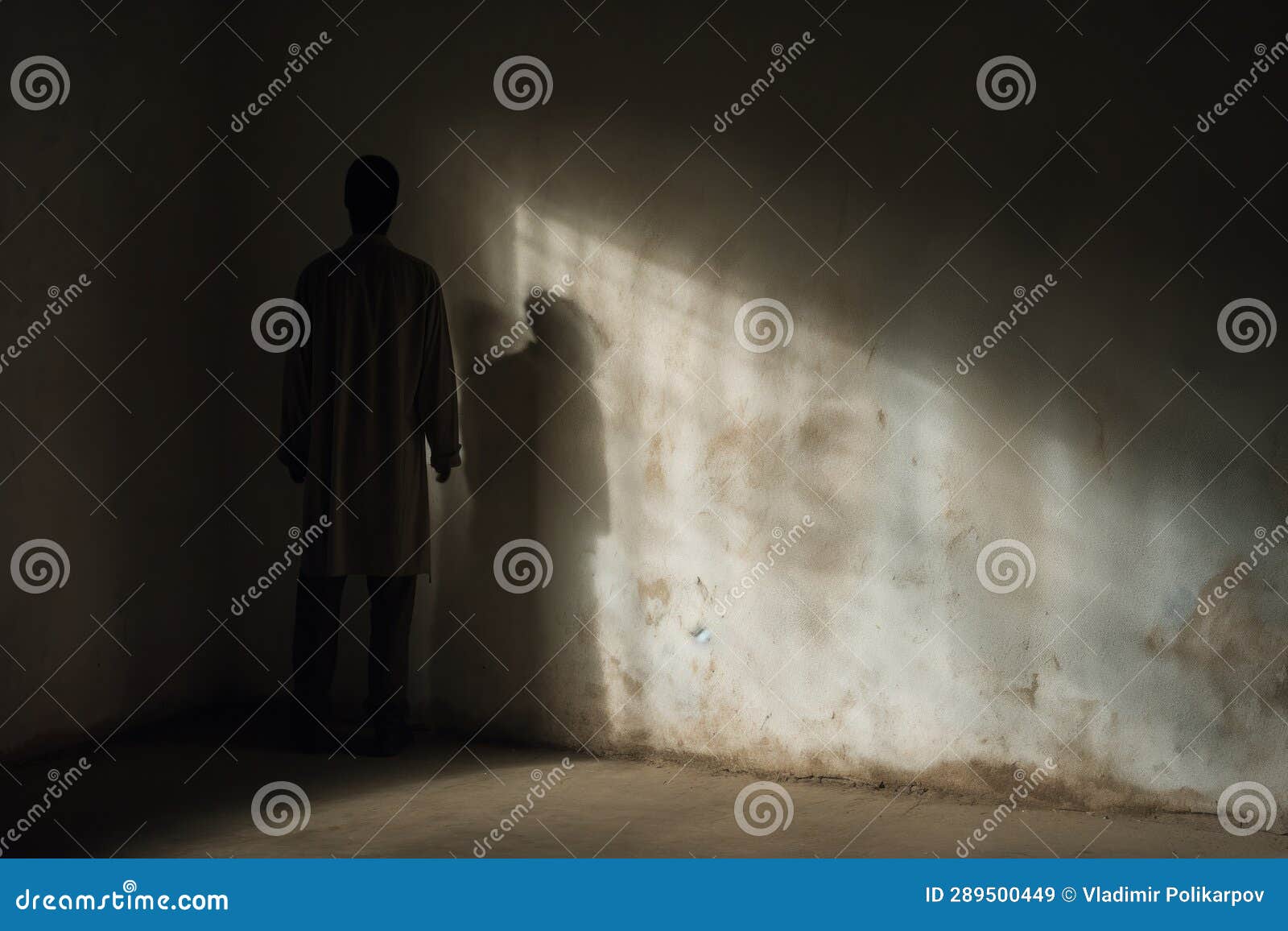 Mystical Shadow on the Wall Stock Image - Image of fear, walking: 289500449