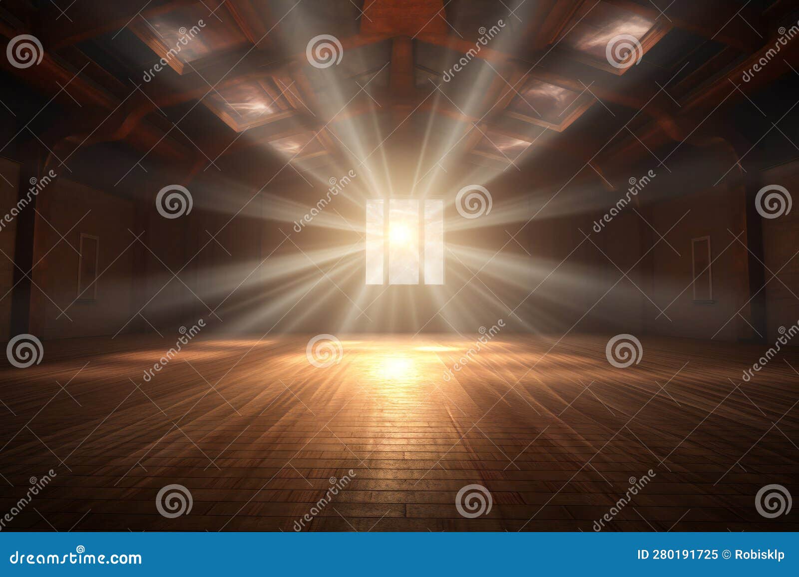 Mystical Showcase Room Or Studio With Volumetric Light Rays Royalty ...