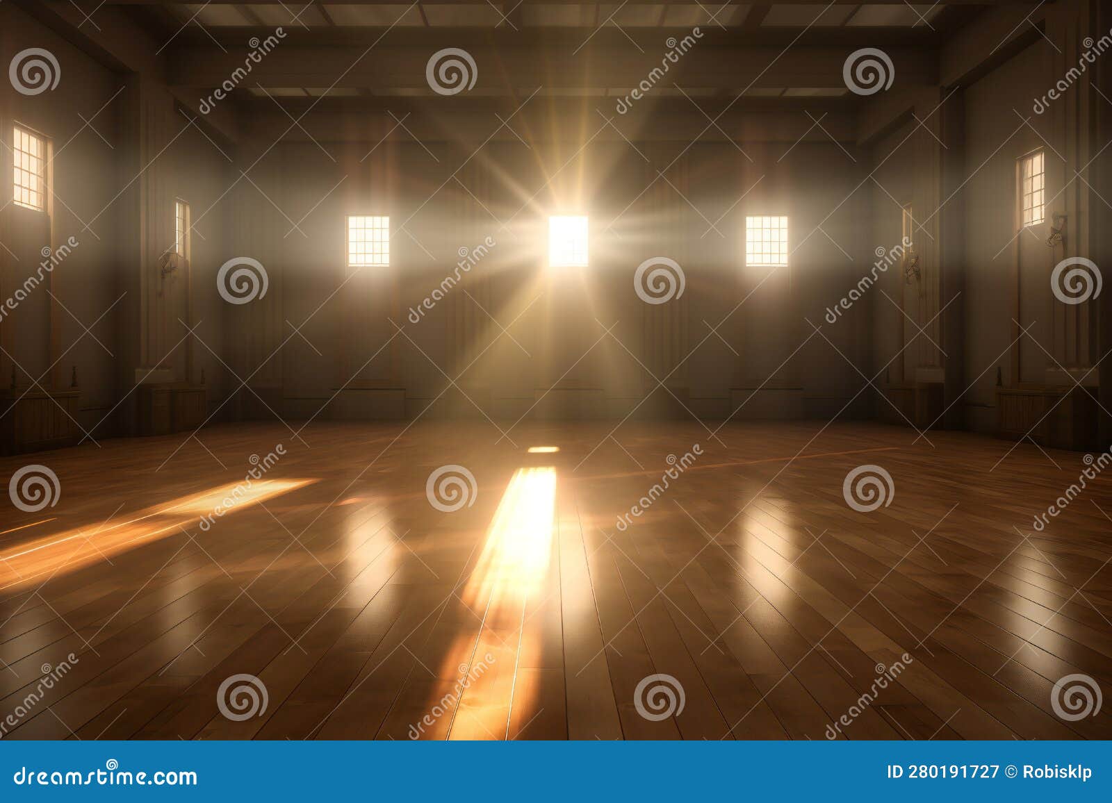 Mystical Showcase Room Or Studio With Volumetric Light Rays Royalty ...