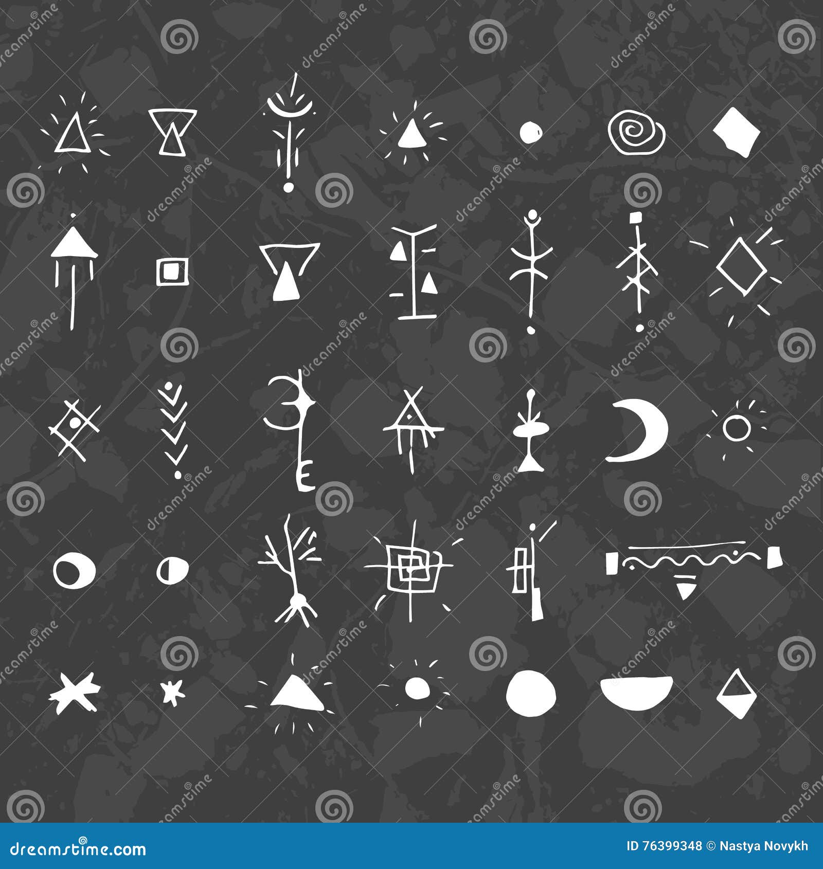 The Mystical Signs and Symbols. Stock Vector - Illustration of hand ...