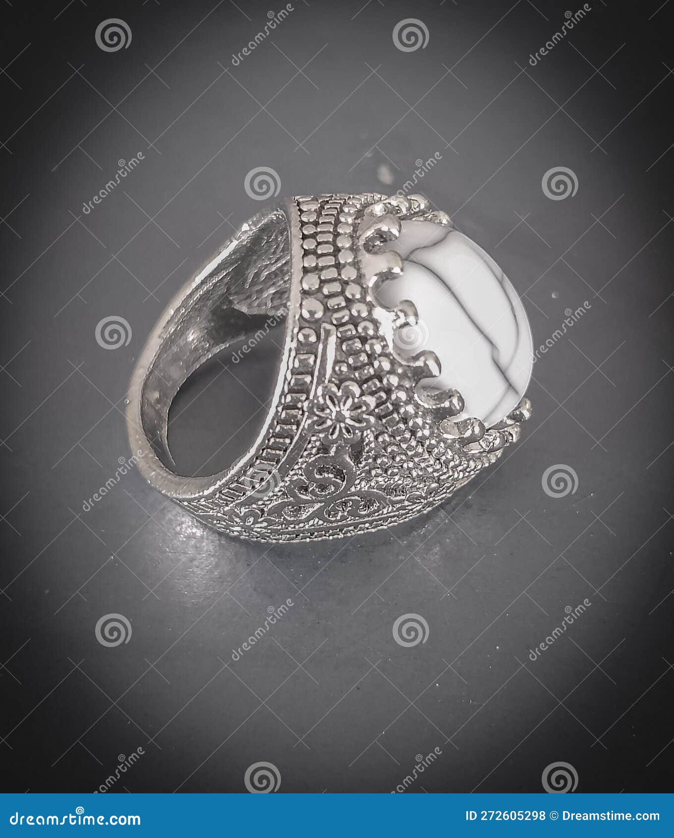 Mystical silver agate ring stock photo. Image of iron - 272605298
