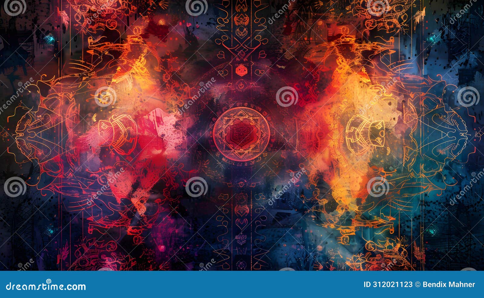 Mystical Symbols Creating an Abstract Tapestry of Arcane Magic Artwork ...