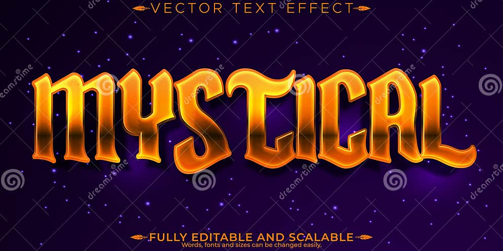 Mystical Text Effect, Editable Mystic and Enchanted Customizable Font ...