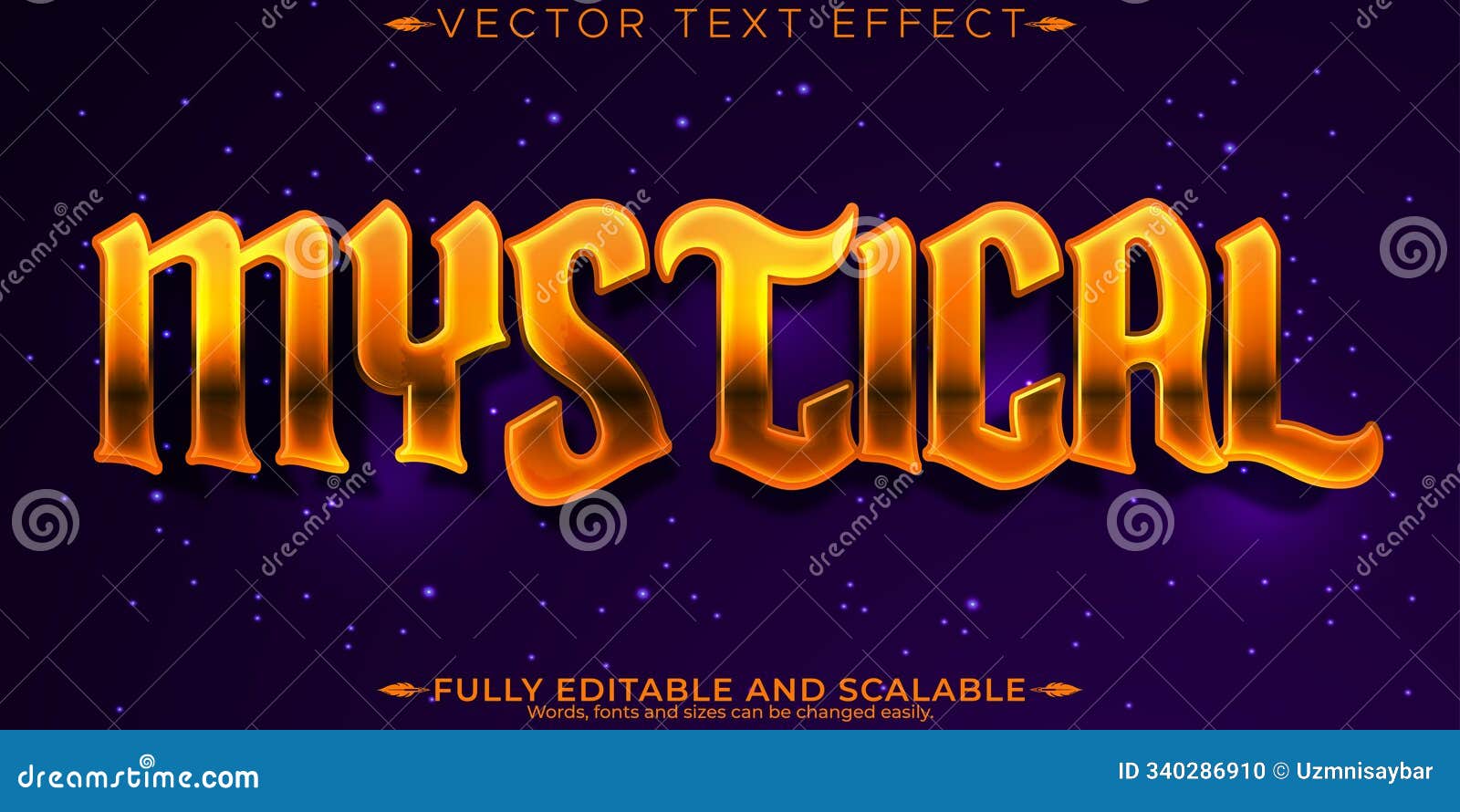 Mystical Text Effect, Editable Mystic and Enchanted Customizable Font ...