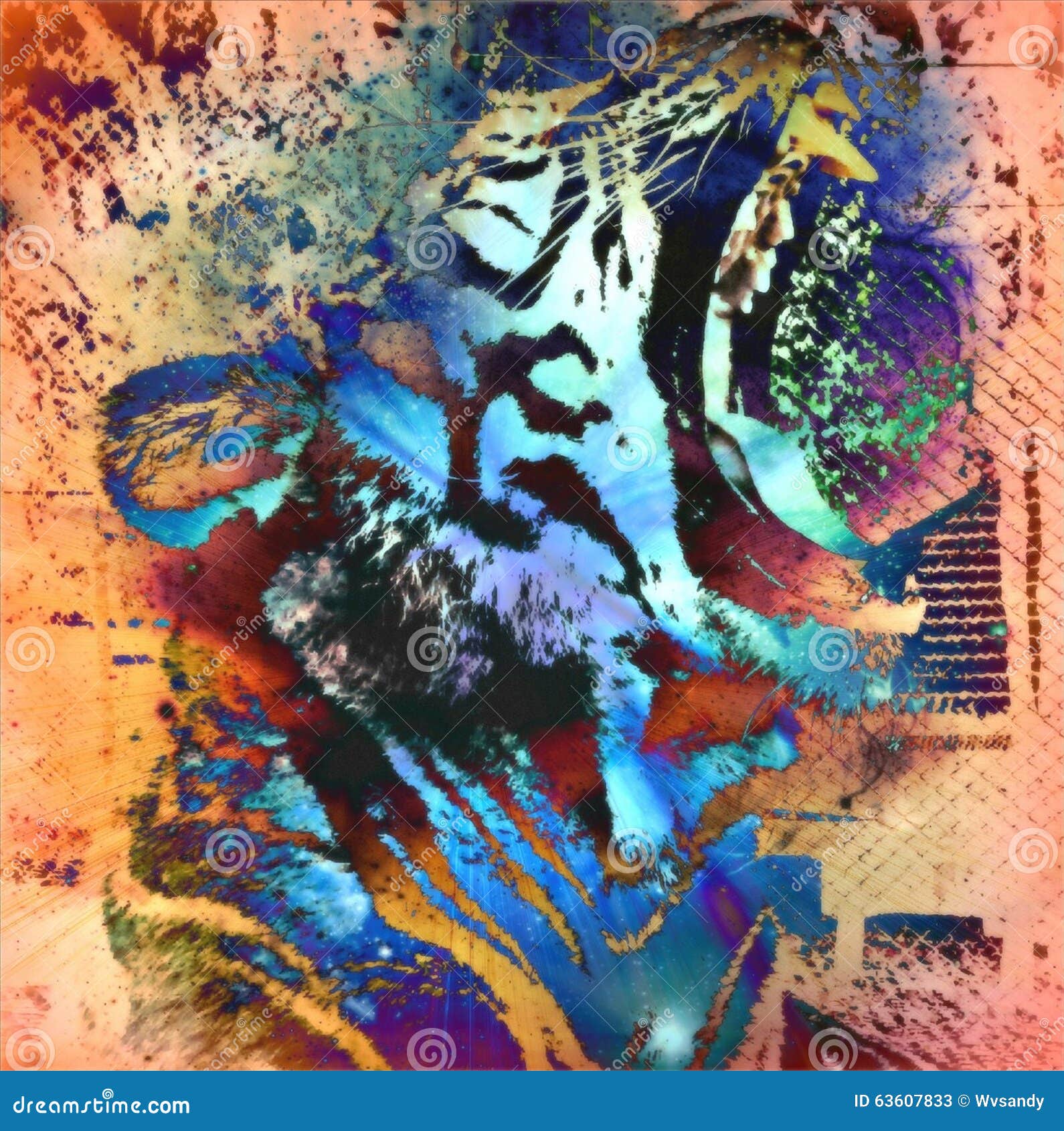 Mystical Tigress stock illustration. Illustration of force - 63607833