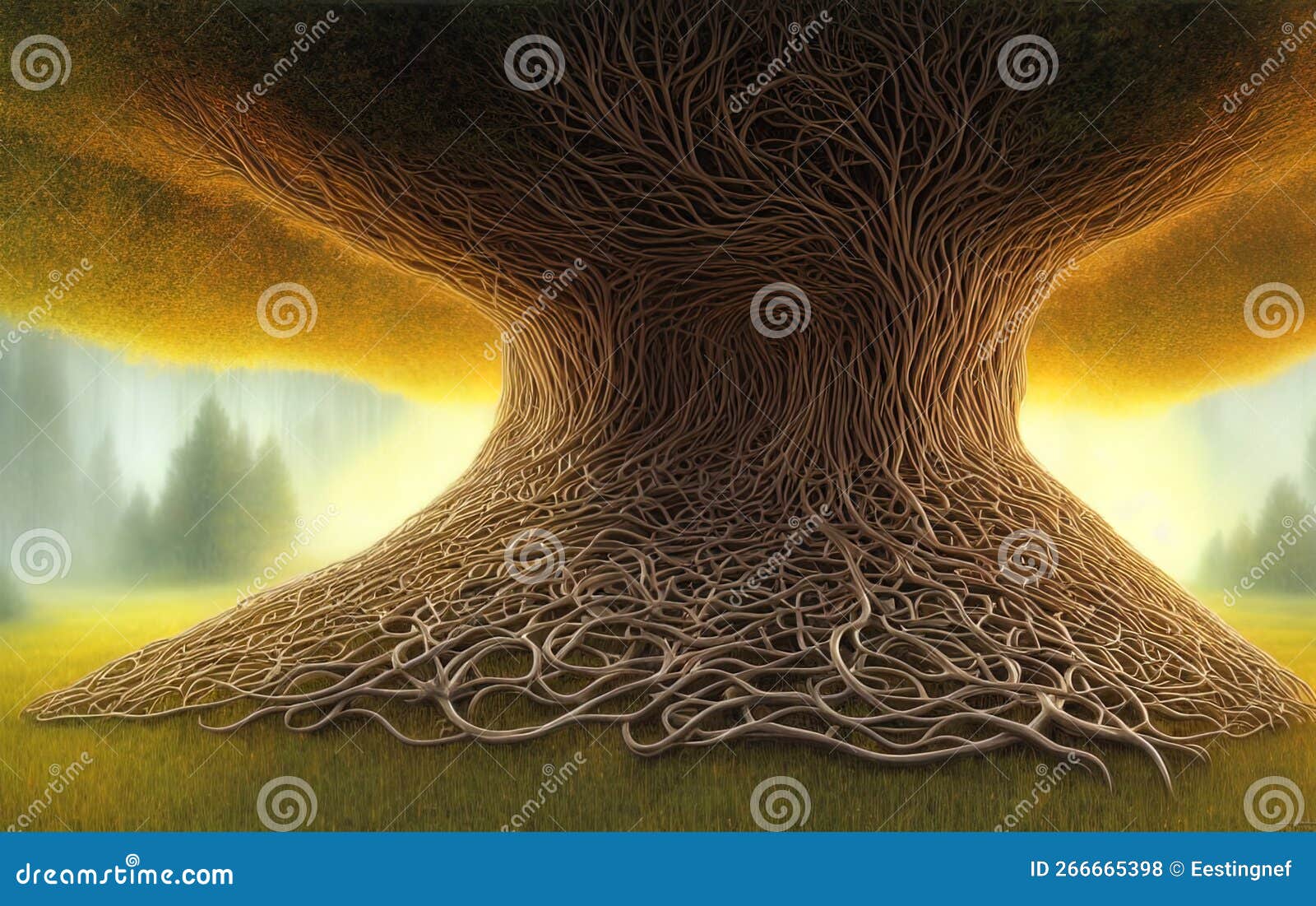 Mystical Tree, Enchanted Forest,digital Illustration Stock Illustration ...