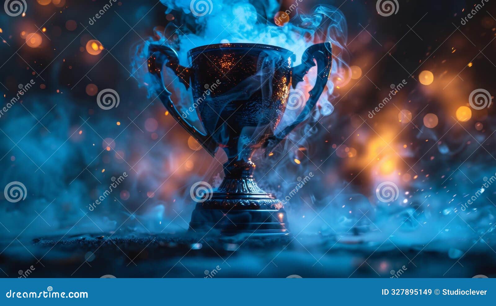 Mystical Trophy with Smoke and Lights - Generative Ai Stock ...