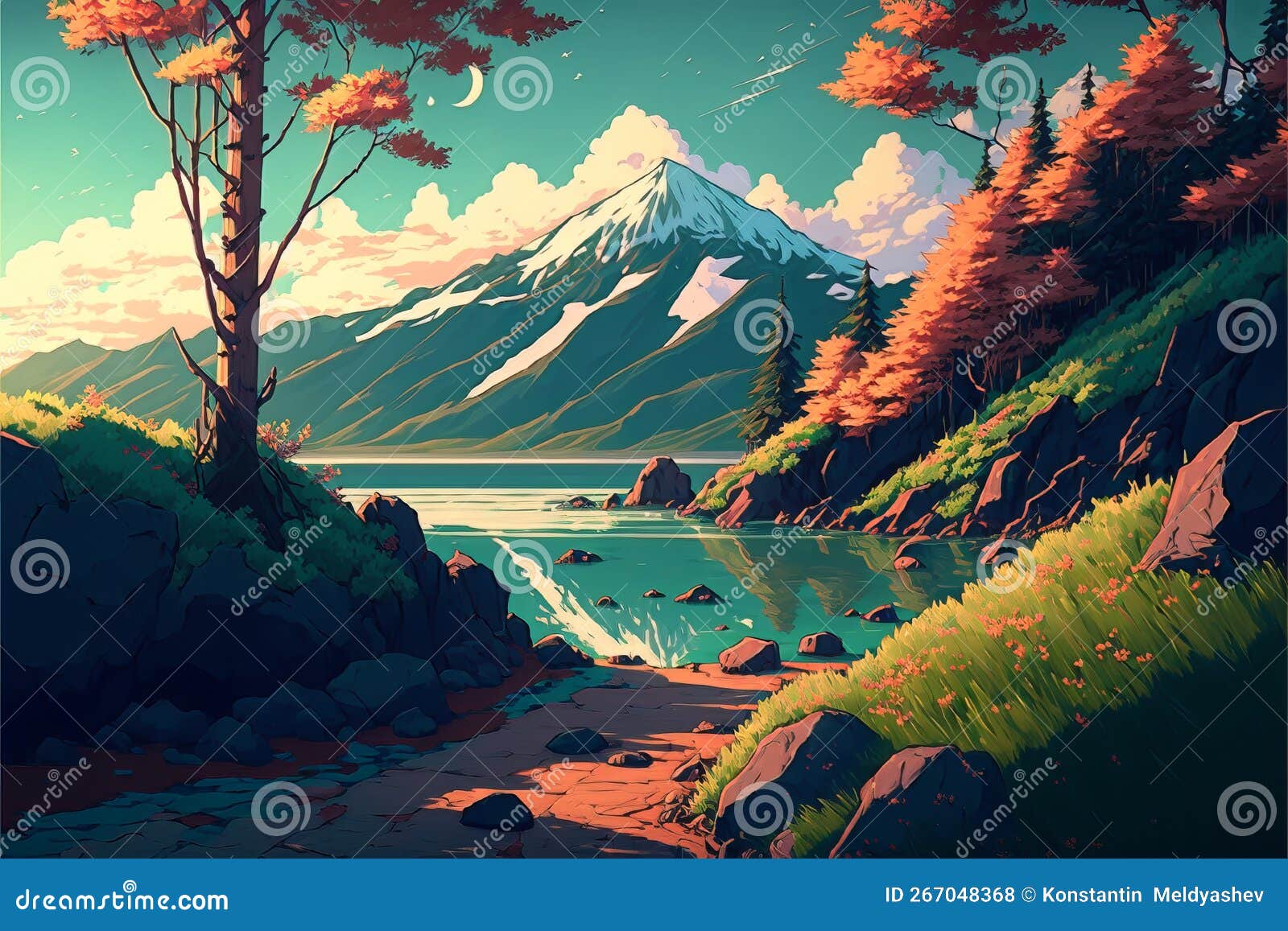 A Mystical Valley with Ancient Ruins and Powerful Energy Sources Stock ...