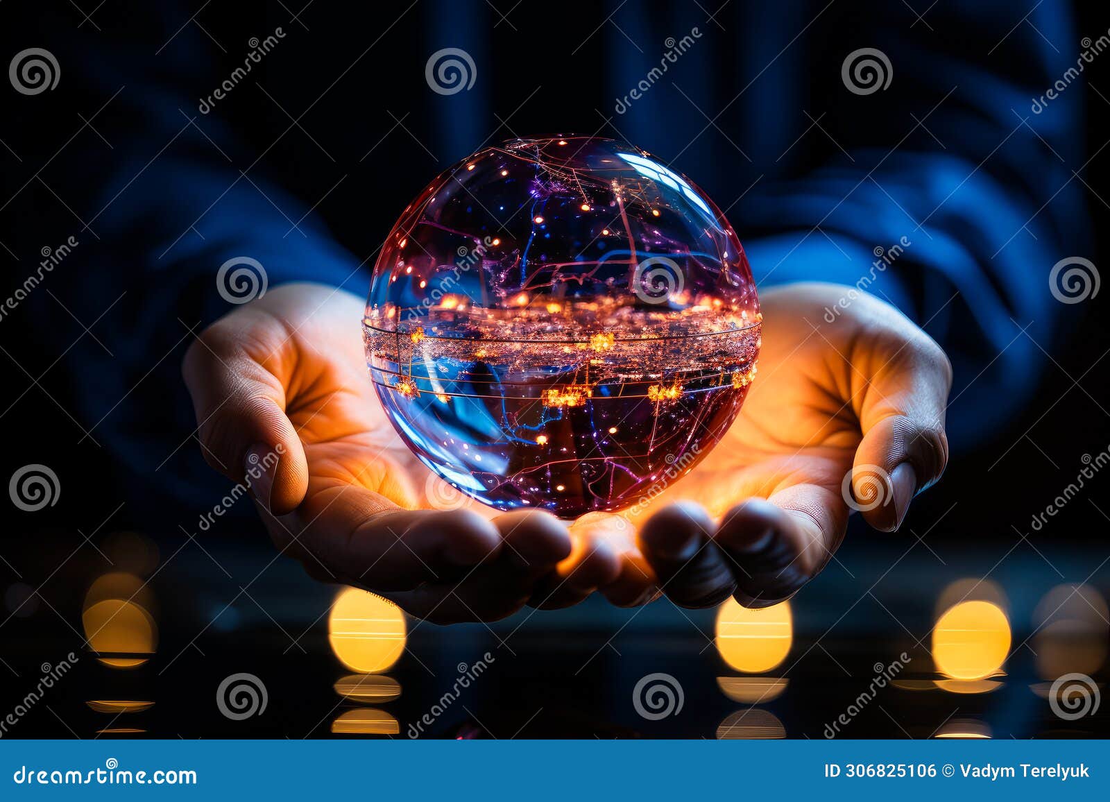 Mystical Visions Unveiled by a Crystal Ball Stock Illustration ...