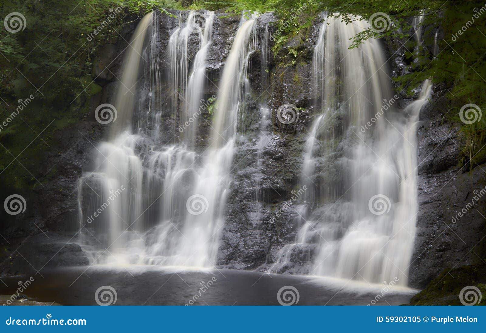 Mystical Waterfall stock image. Image of outdoor, waterfall - 59302105