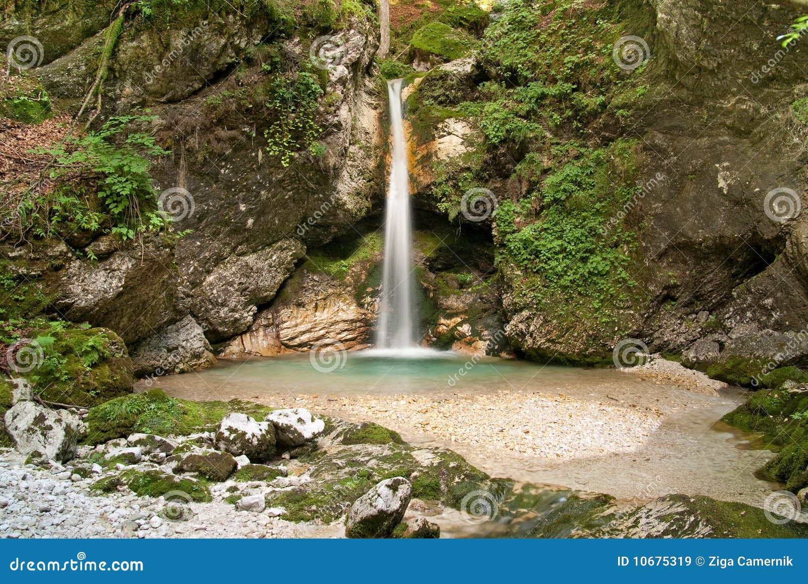 Mystical waterfall II stock image. Image of flowing, green - 10675319