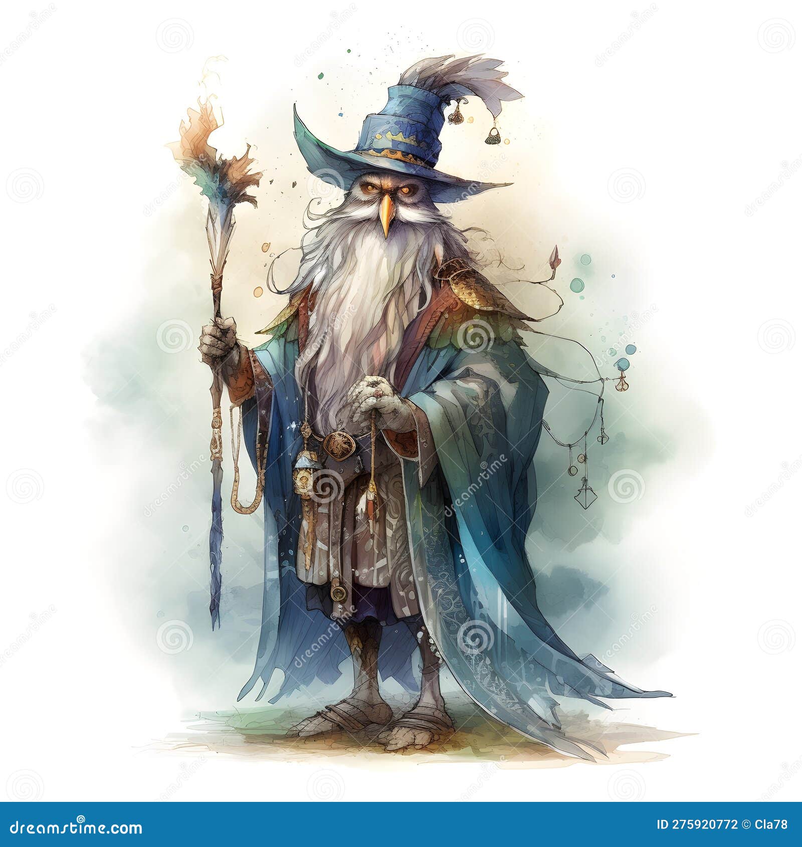 Mystical Wizard Eagle, Ai Generative Illustration Stock Illustration ...